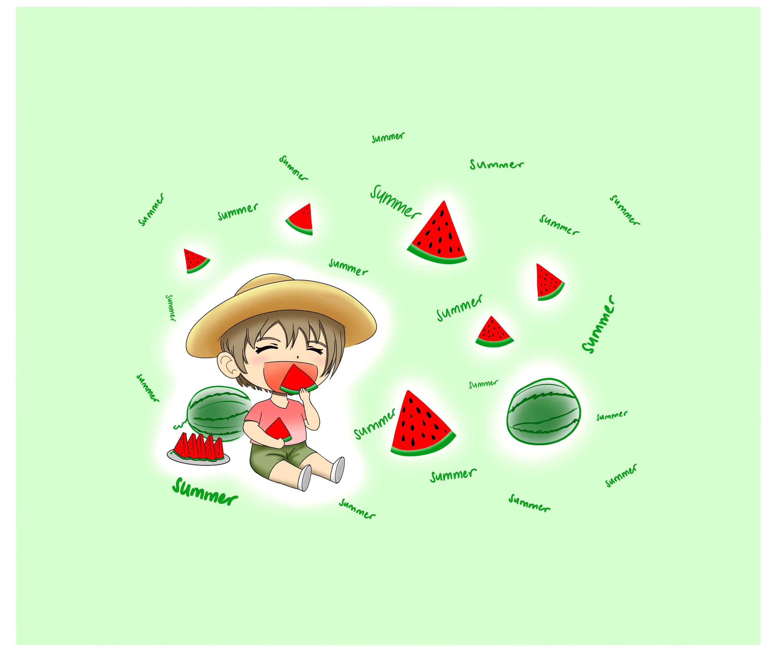 Watermelon summer Tamagocake48 - Illustrations ART street