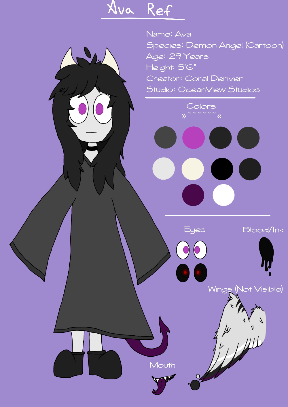 Ava Ref Sheet Demons- Angels- And Cats - Illustrations ART street