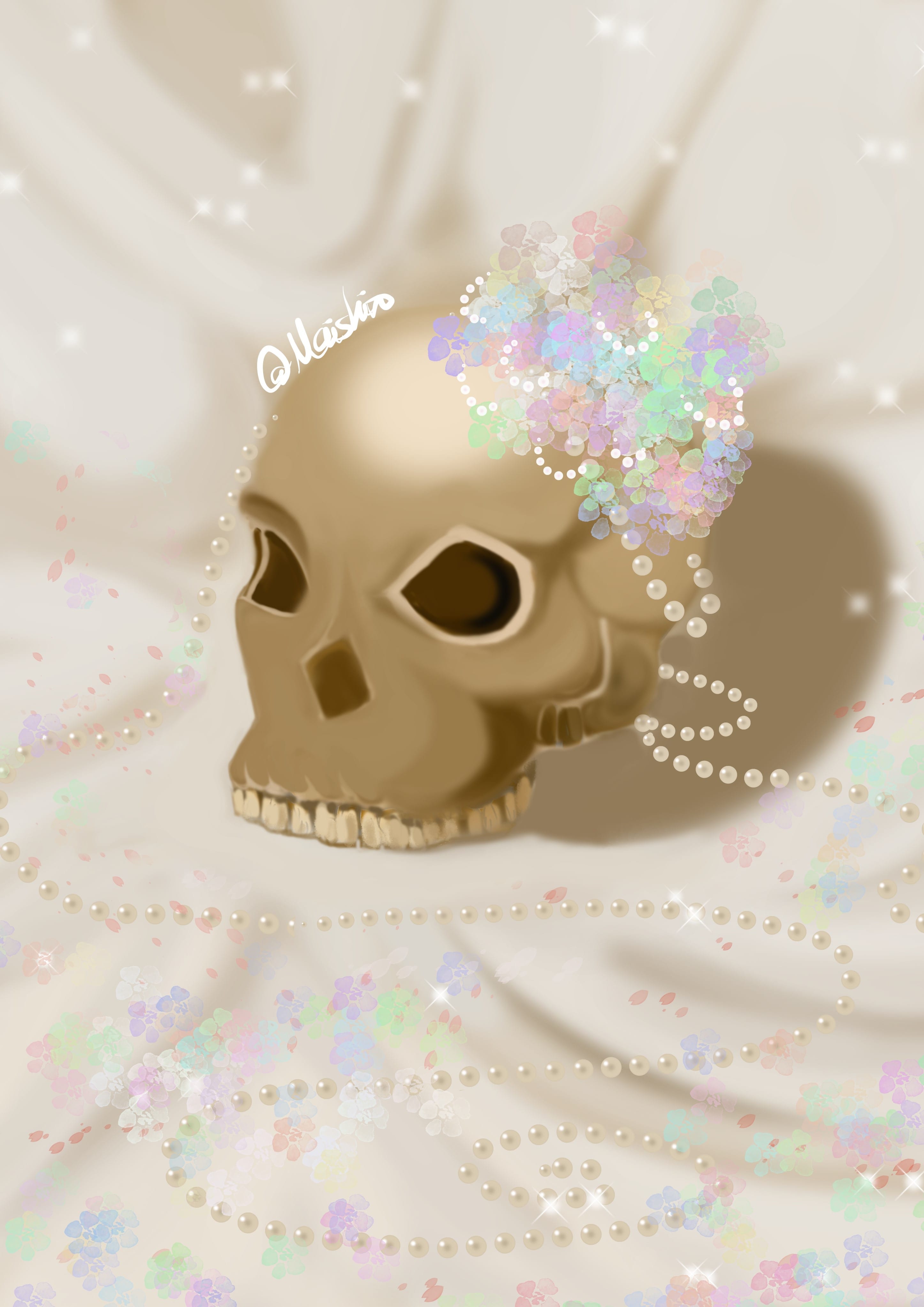 Aesthetic flowers With Skull maishiro - Illustrations ART street