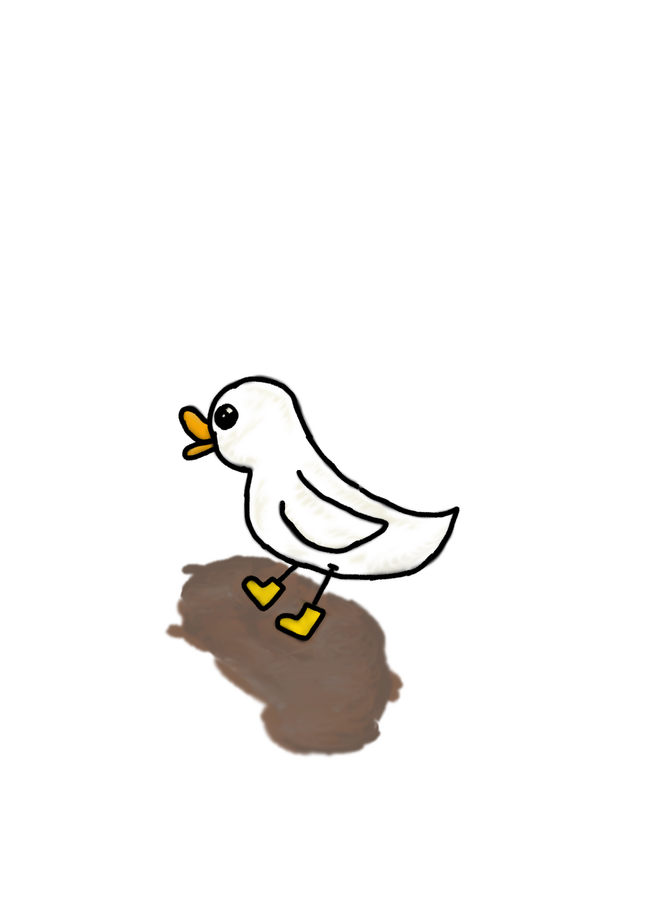 Duck in a muddy puddle Me duh - Illustrations ART street