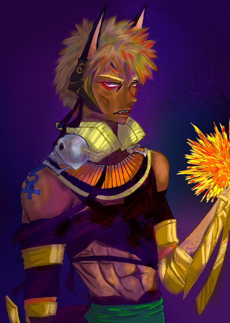Katsuki Bakugo (Egyptian God AU, Anubis) Azur - Illustrations ART street