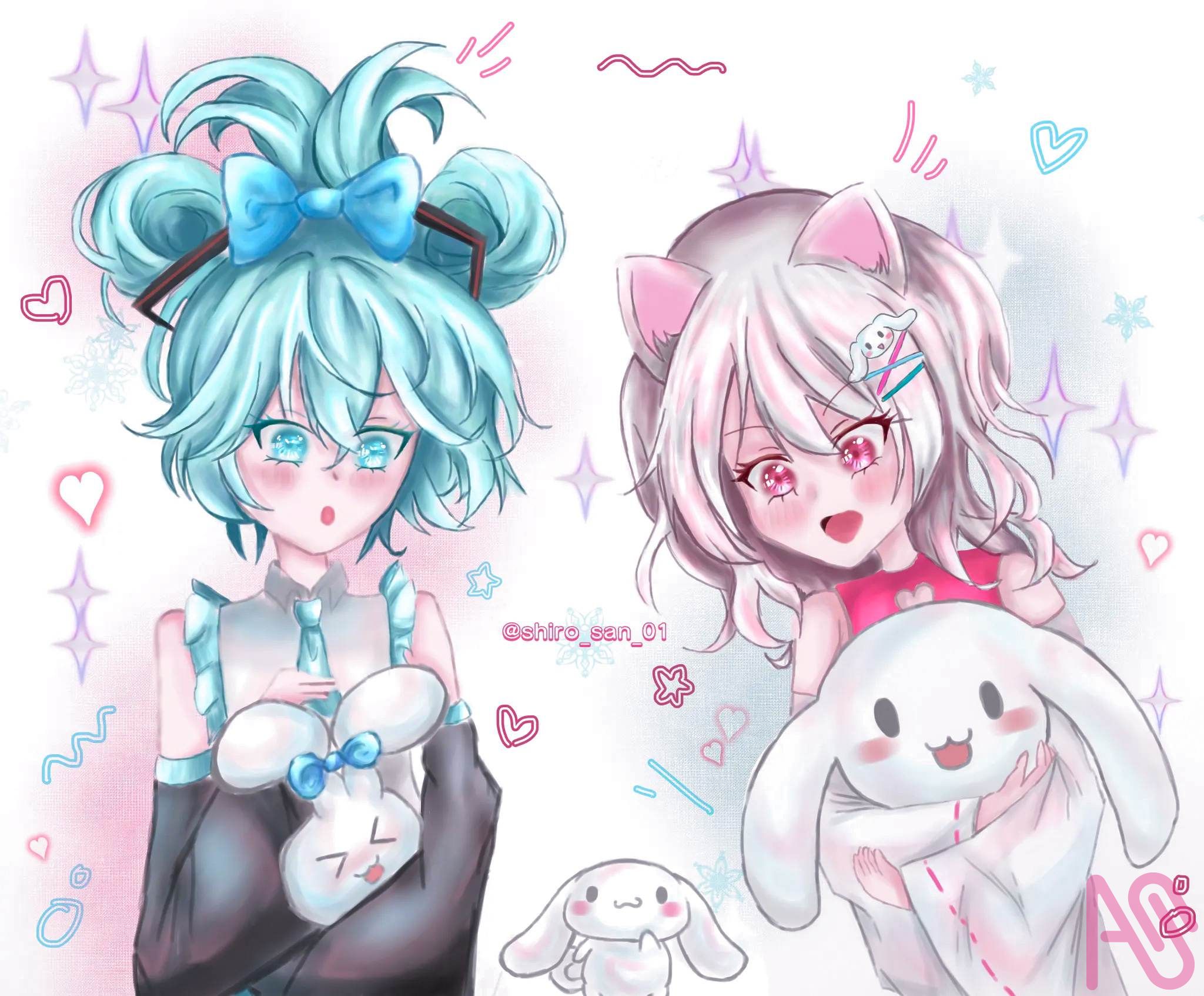 Hatsune miku and cinnamoroll and shiro oc Shiro.san - 插畫 ART street