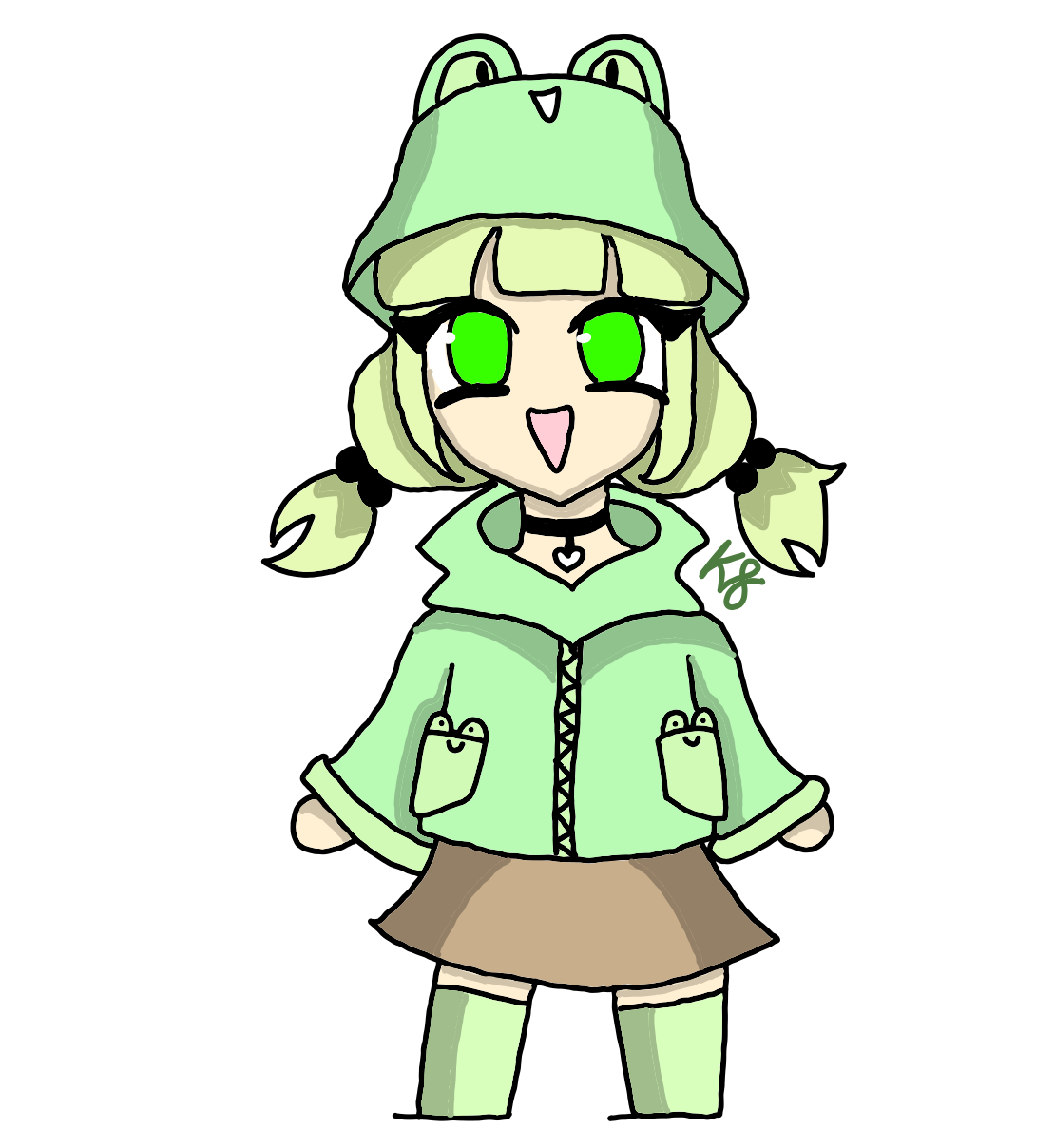 frog girl chibi 💚 Katyarobot8 - Illustrations ART street