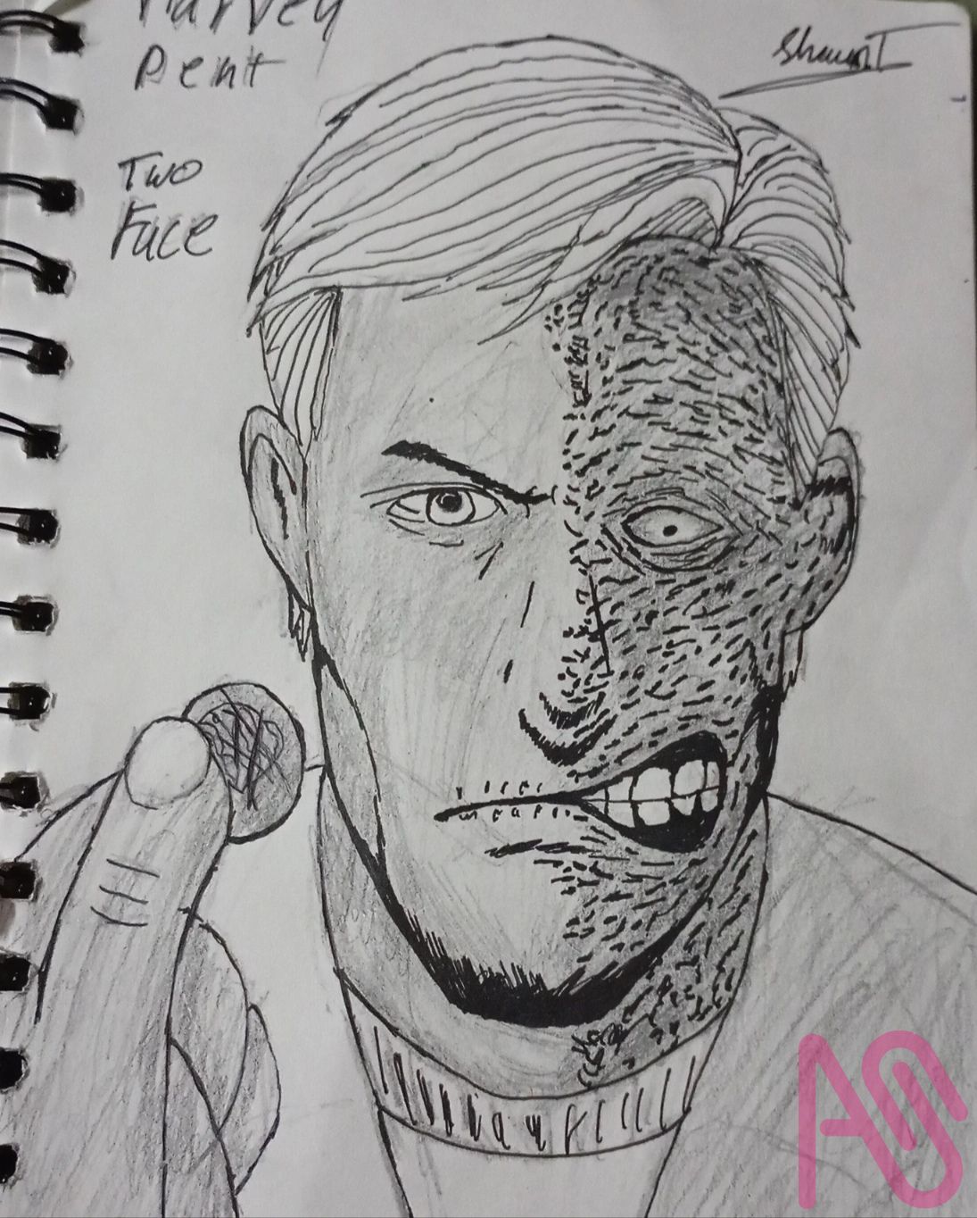 Harvey Dent / Two Face from BatmanDC sketch/digit Shawn (total sell ...