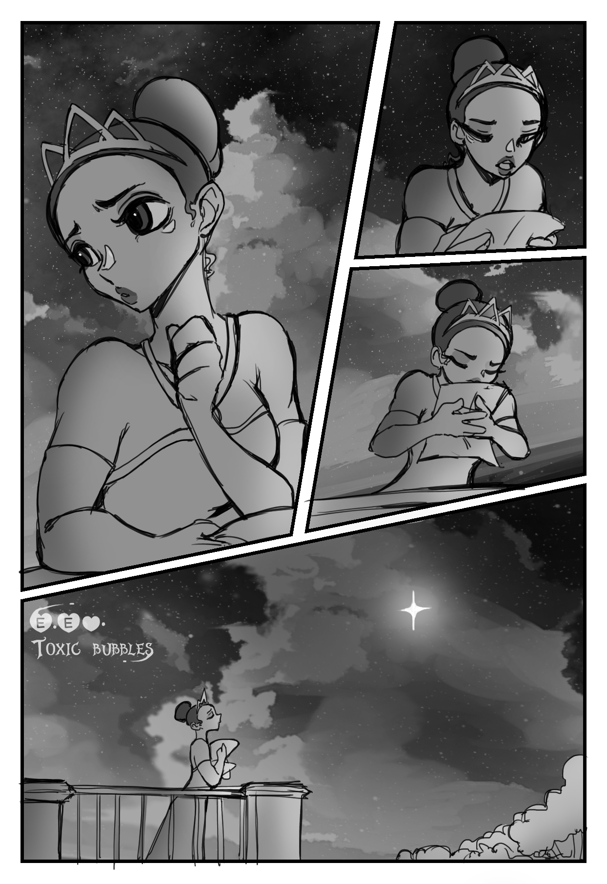 Comic redraw of a scene from princess and the frog Toxic bubbles - Illustrations ART street