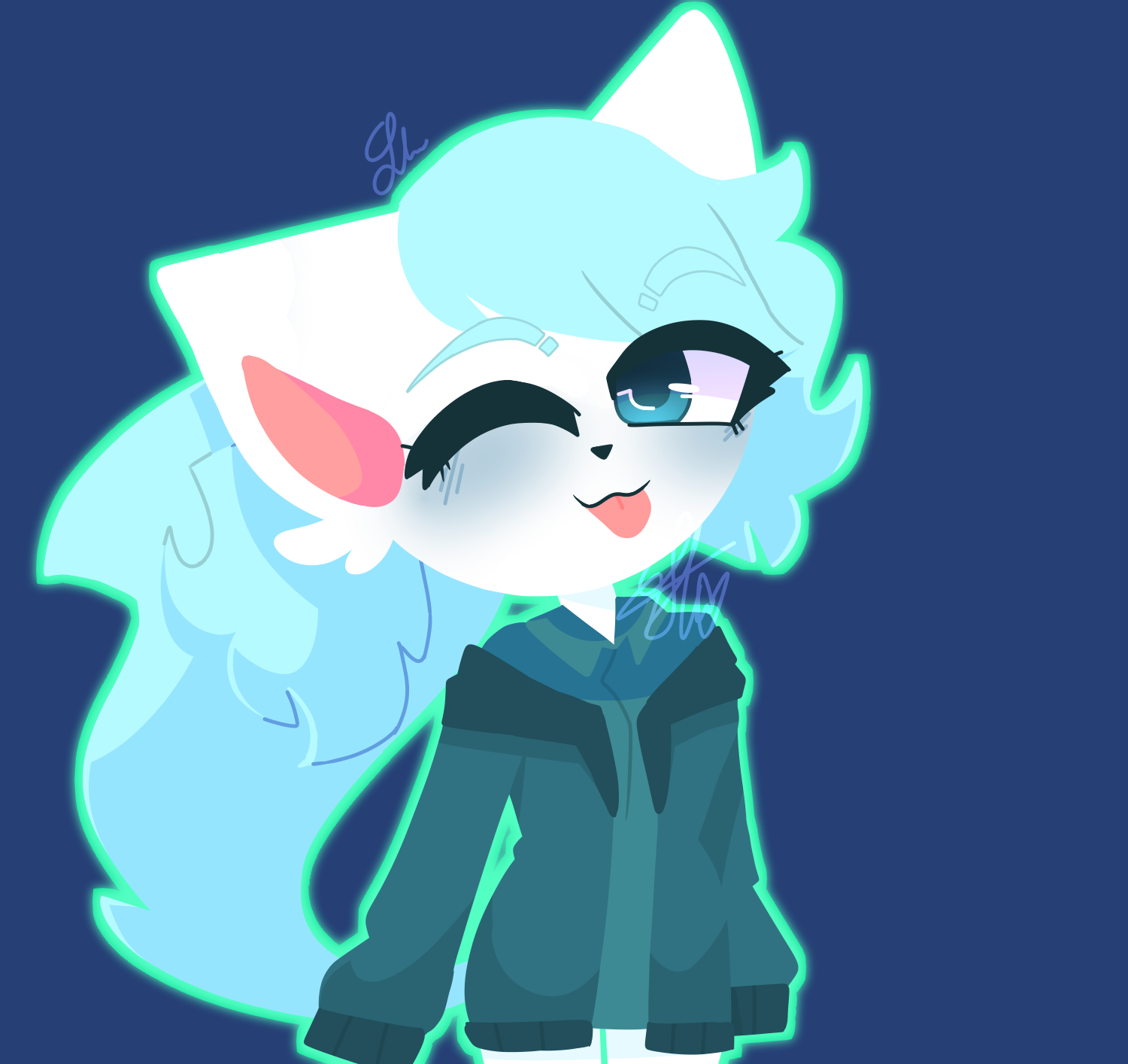 Torquoise color inspired Doodle! Ashley Drawer - Illustrations ART street