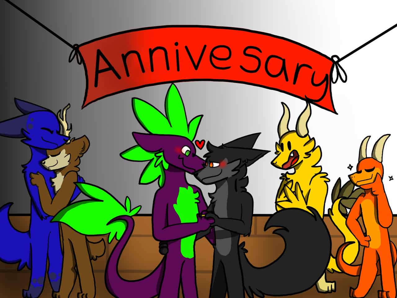 Wedding Anniversary ScribbleWolfe - Illustrations ART street