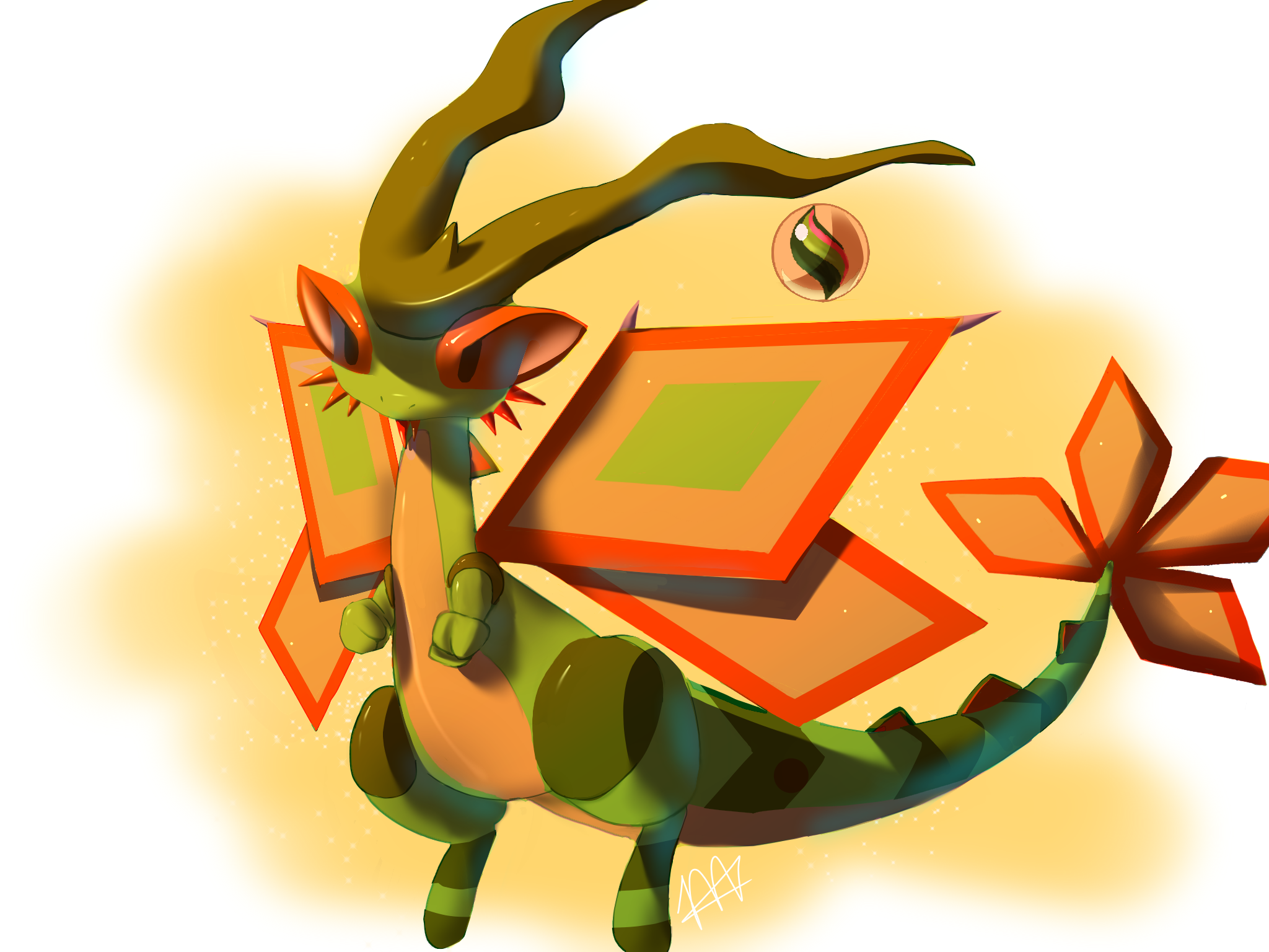 Mega Flygon Design 1 Bluefire - 插图 ART street