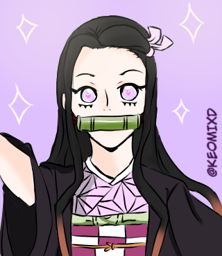 Nezuko (reaching out to pet you) KeomiXD - 插图 ART street