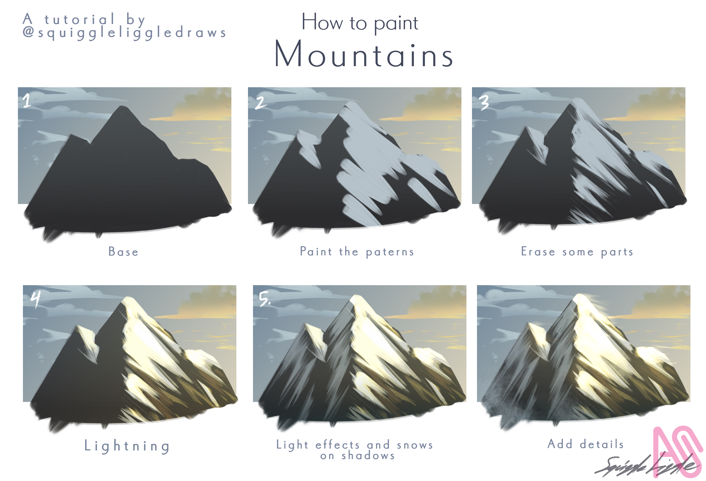 Mountain tutorial ig Squiggle Liggle - Illustrations ART street