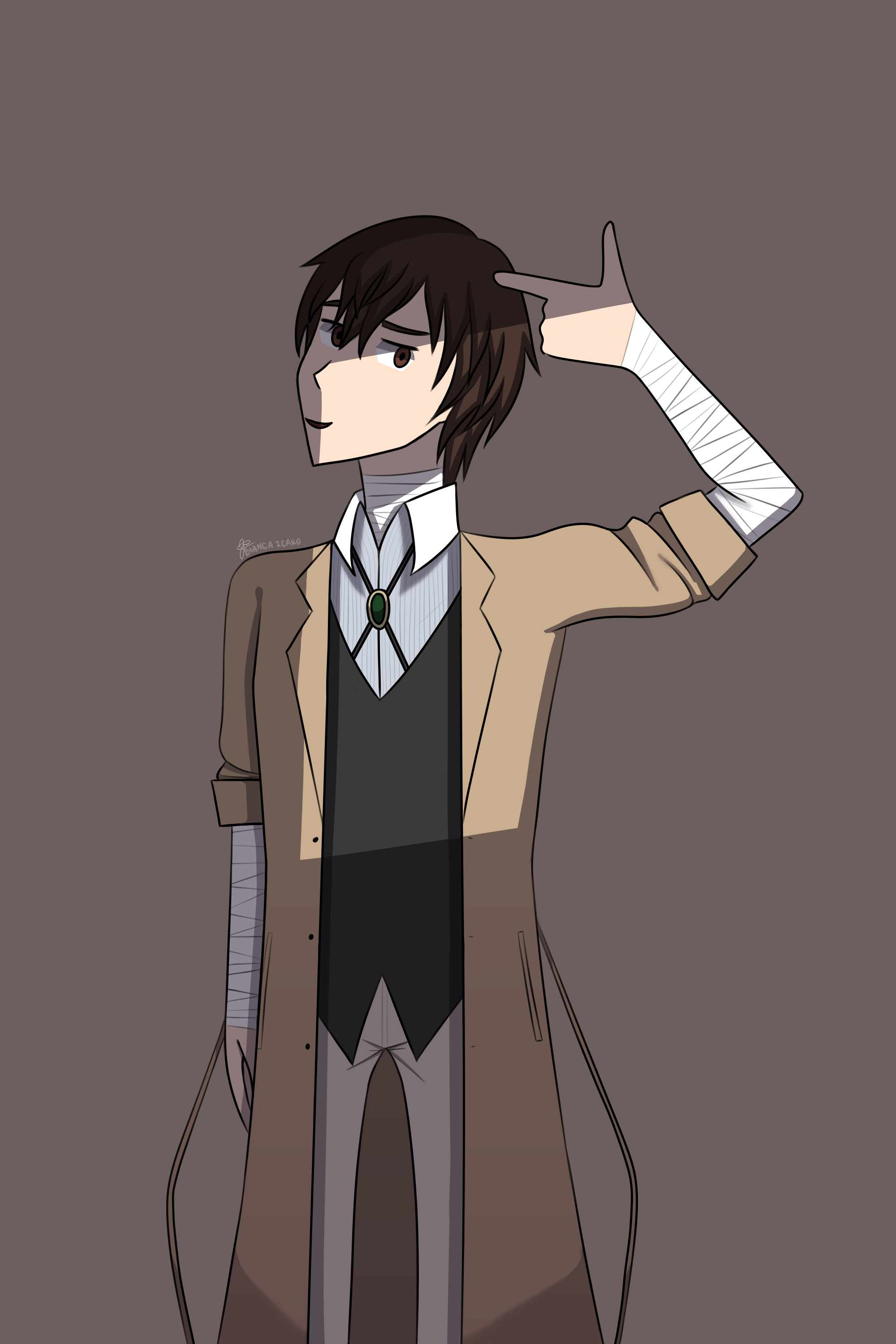 Dazai Osamu - Hand Guns flouresea - Illustrations ART street