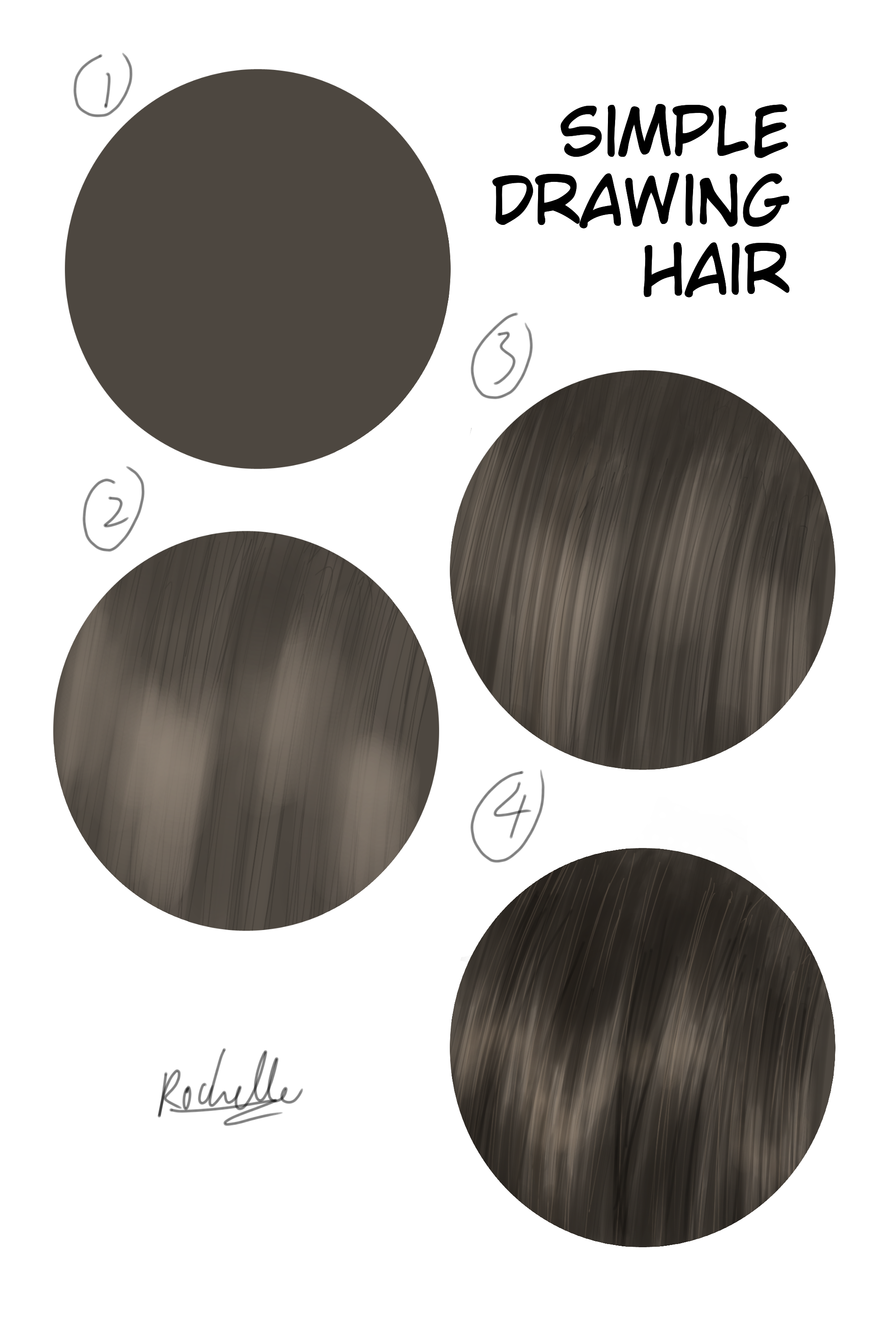 simple drawing hair Rochelle - Illustrations ART street