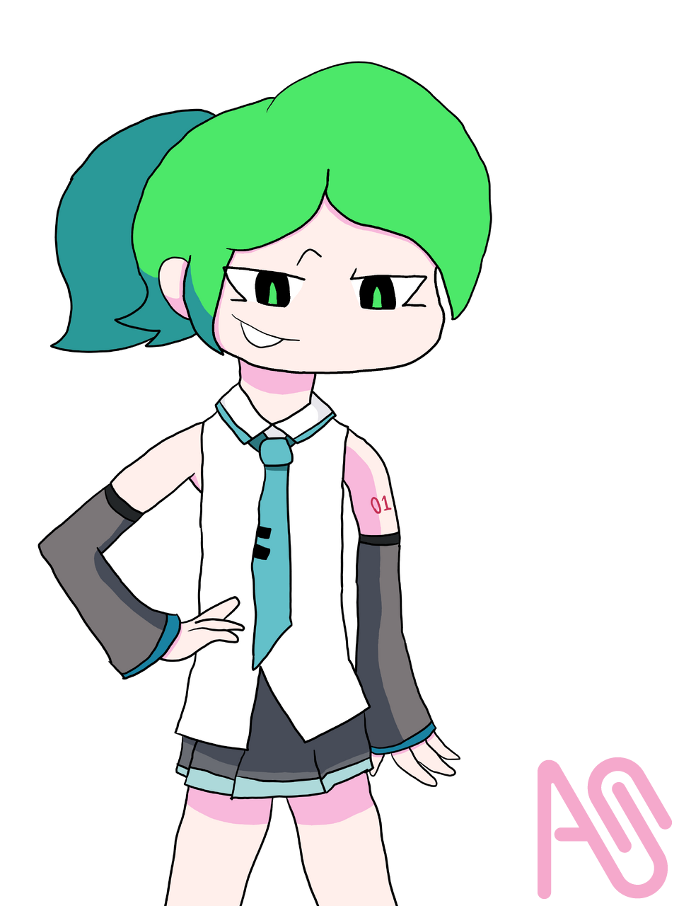 Mitori dressed up as Hatsune Miku Jesusfan - Illustrations ART street