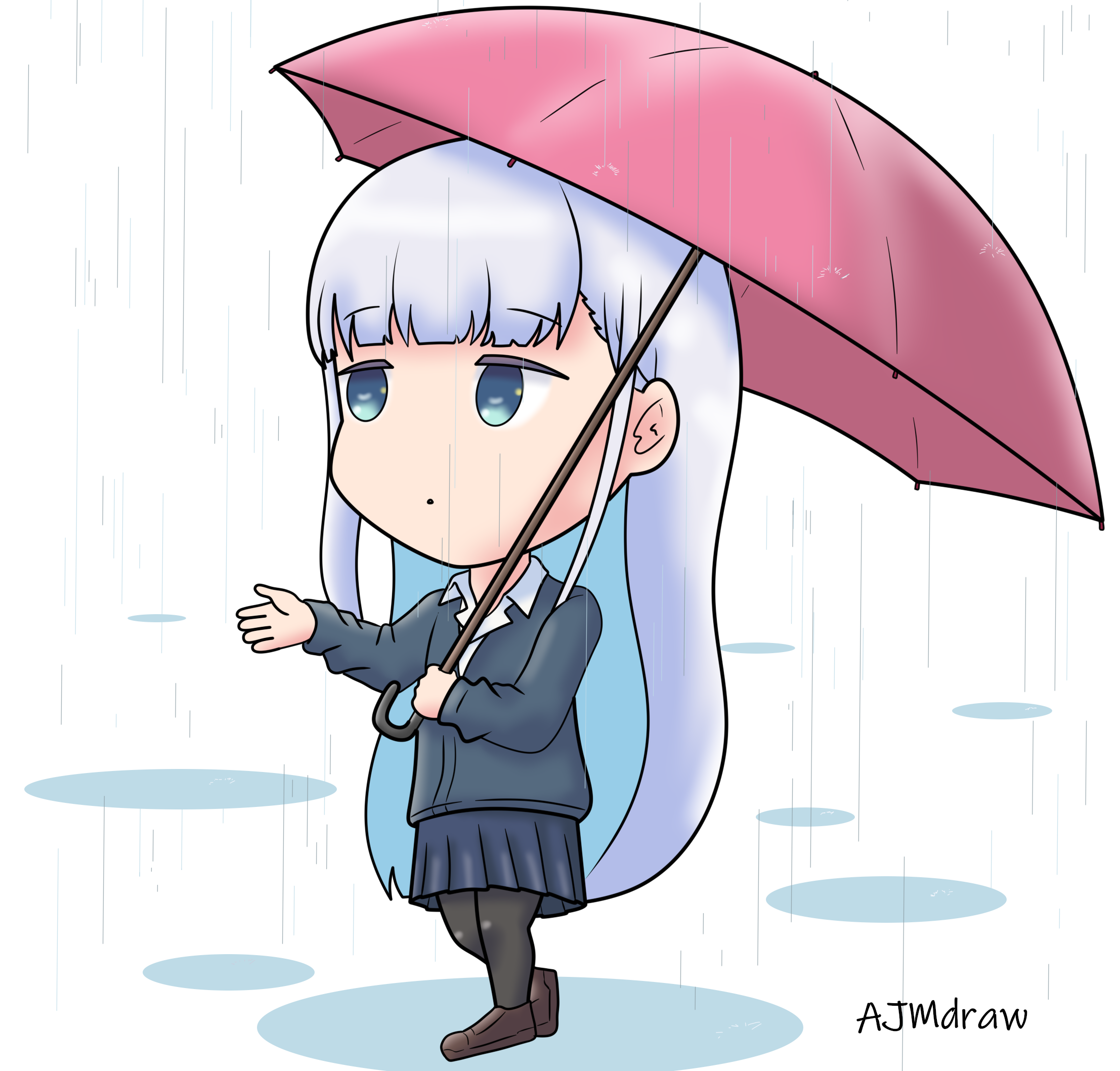 rainy walk AJM.draw - Illustrations ART street