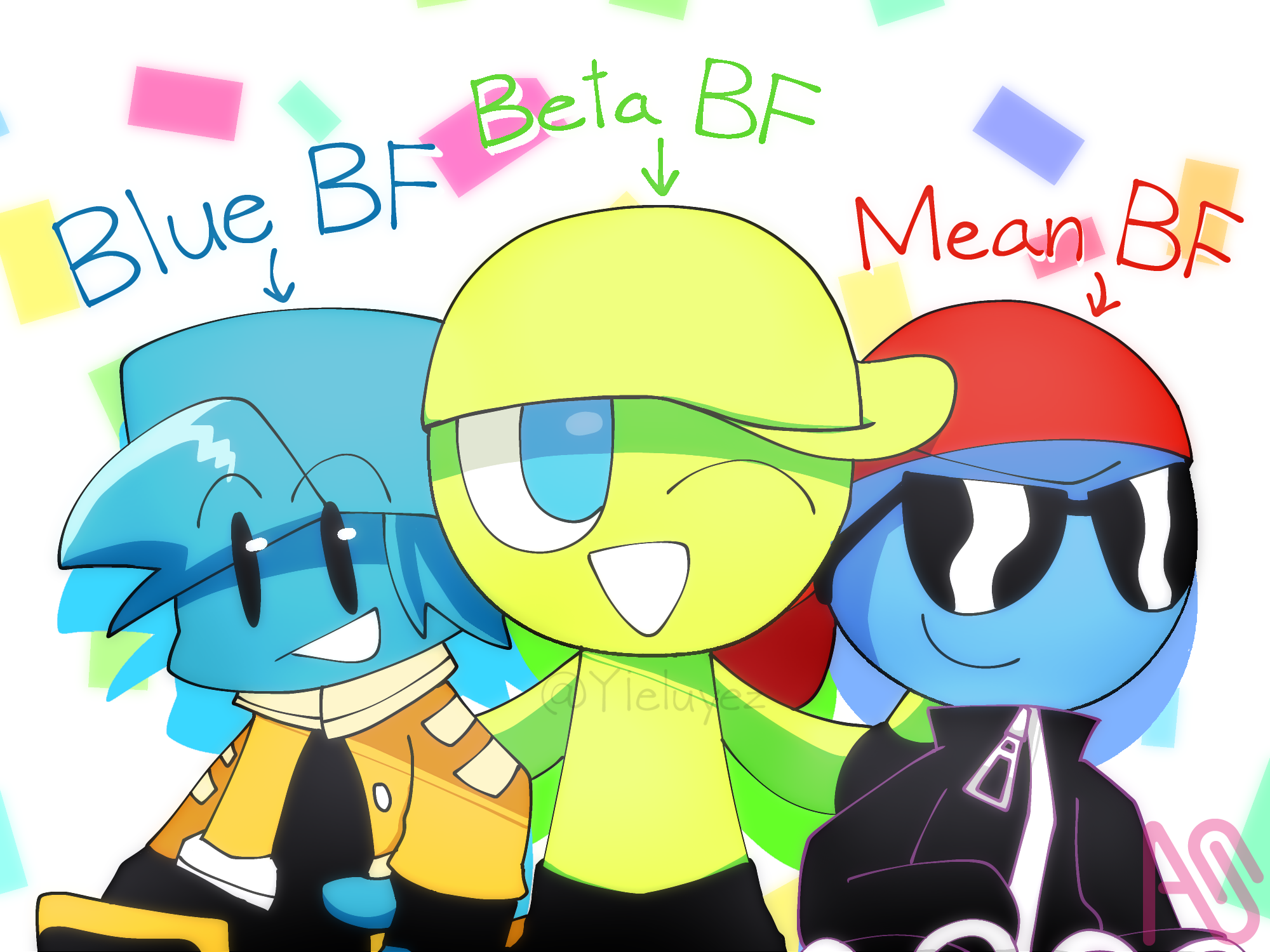 マイナスBF 3人組！【FNFファンアート】 Yieluyez - Illustrations ART street