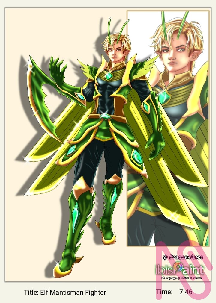 Elf Mantisman Fighter Elliza Dragonclaws - 插图 ART street