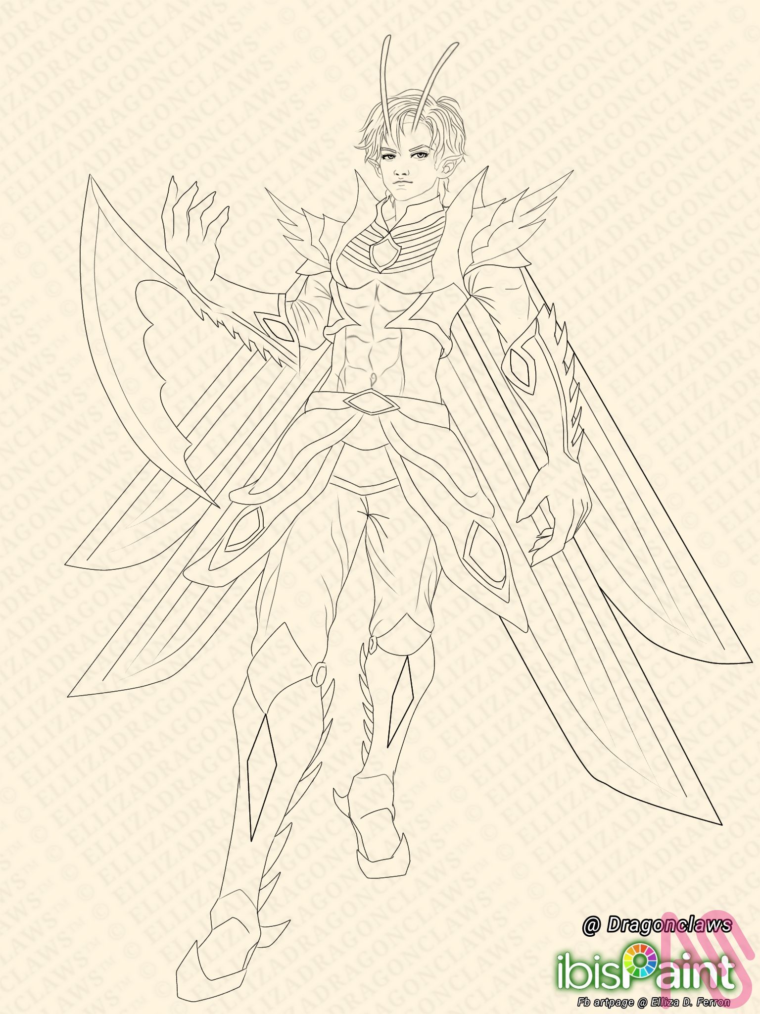 Elf Mantisman Fighter Elliza Dragonclaws - 插图 ART street