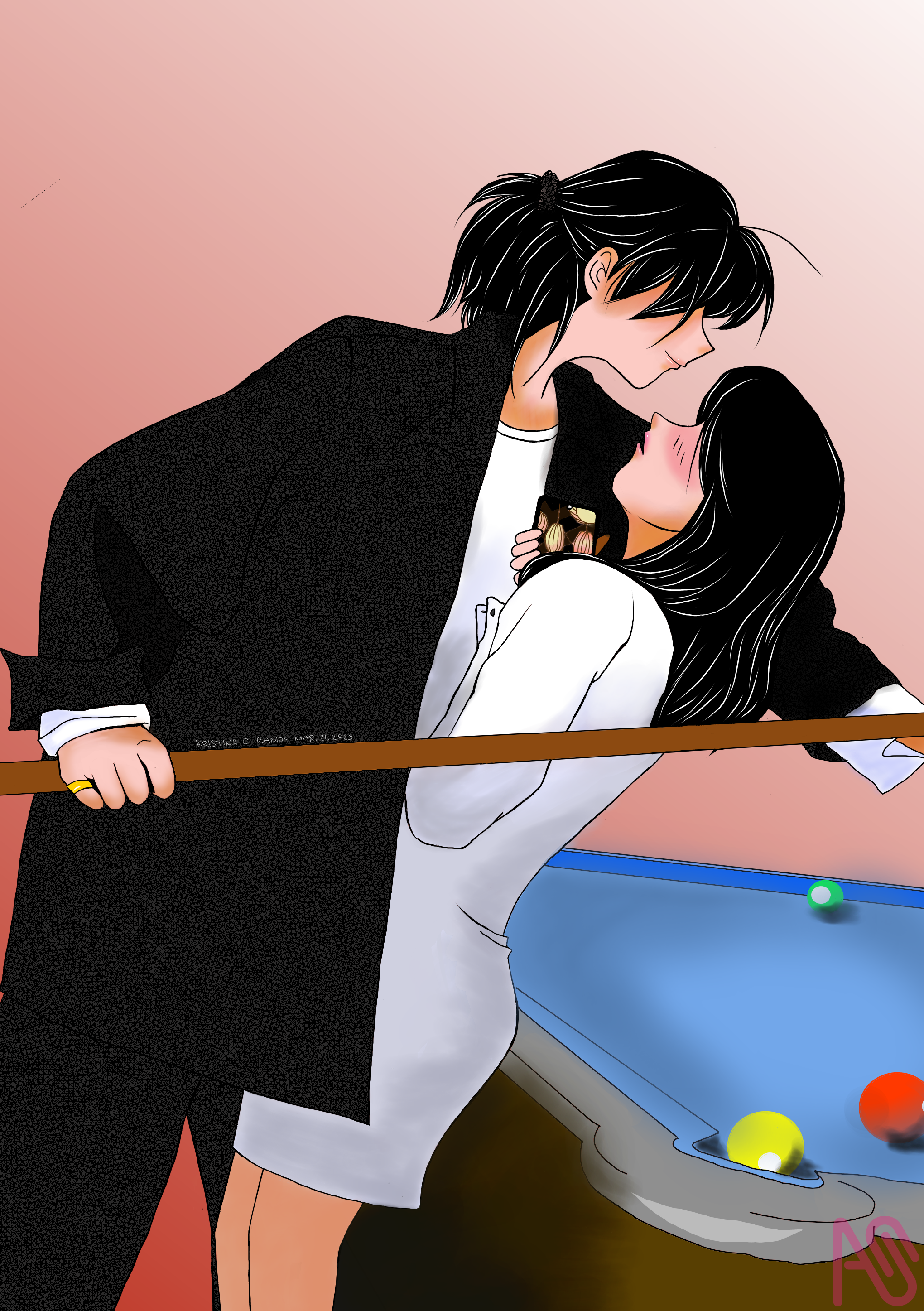 Couple in Billiard Tina - Illustrations ART street