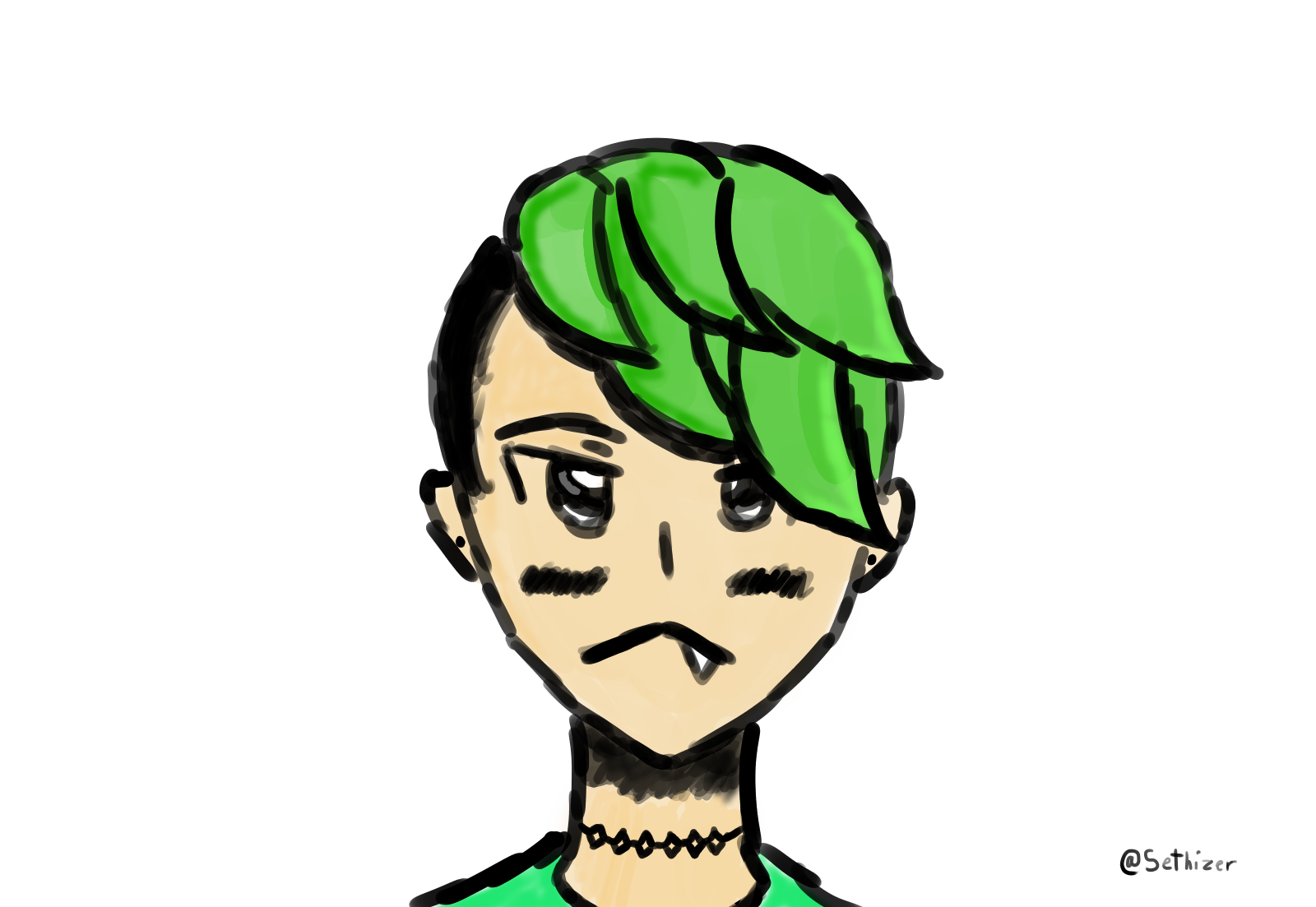 Neon Green Anime Boy Sethizer - 插图 ART street