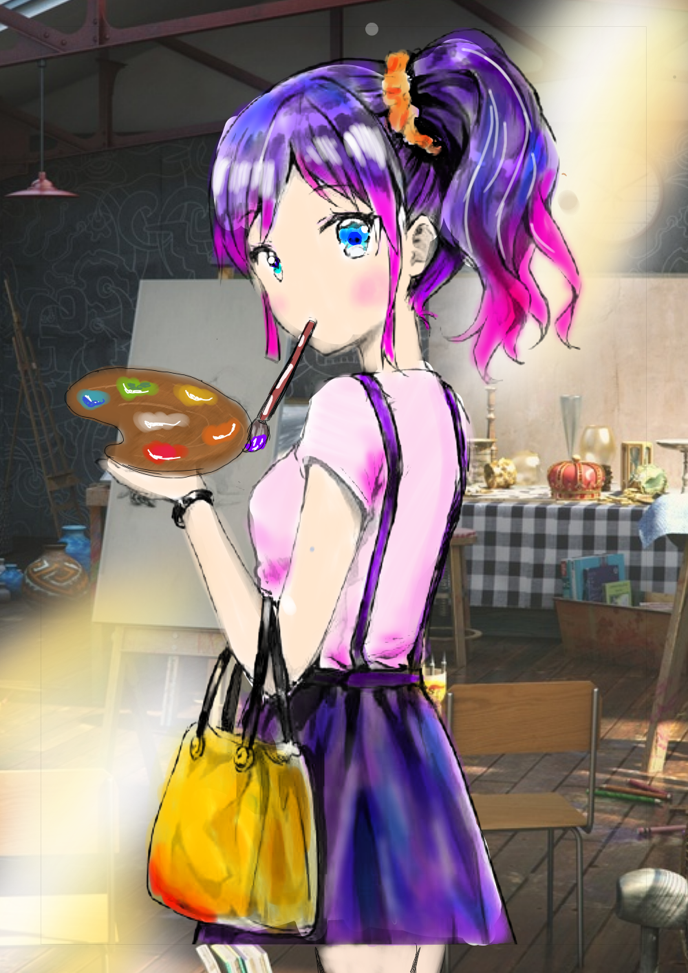 畫室裡的少女 girl in studio infinity cat^･ω･^ - Illustrations ART street