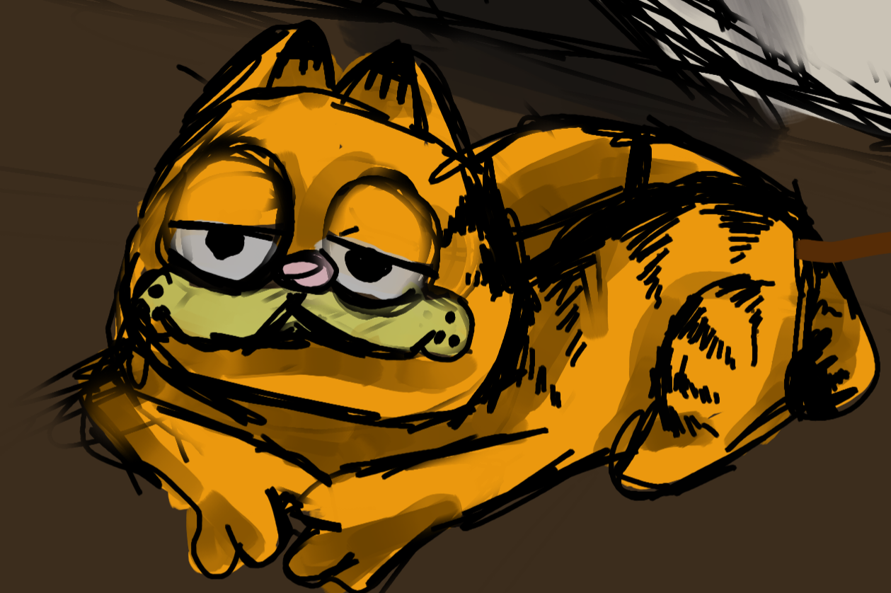 Him and his Garfield phone