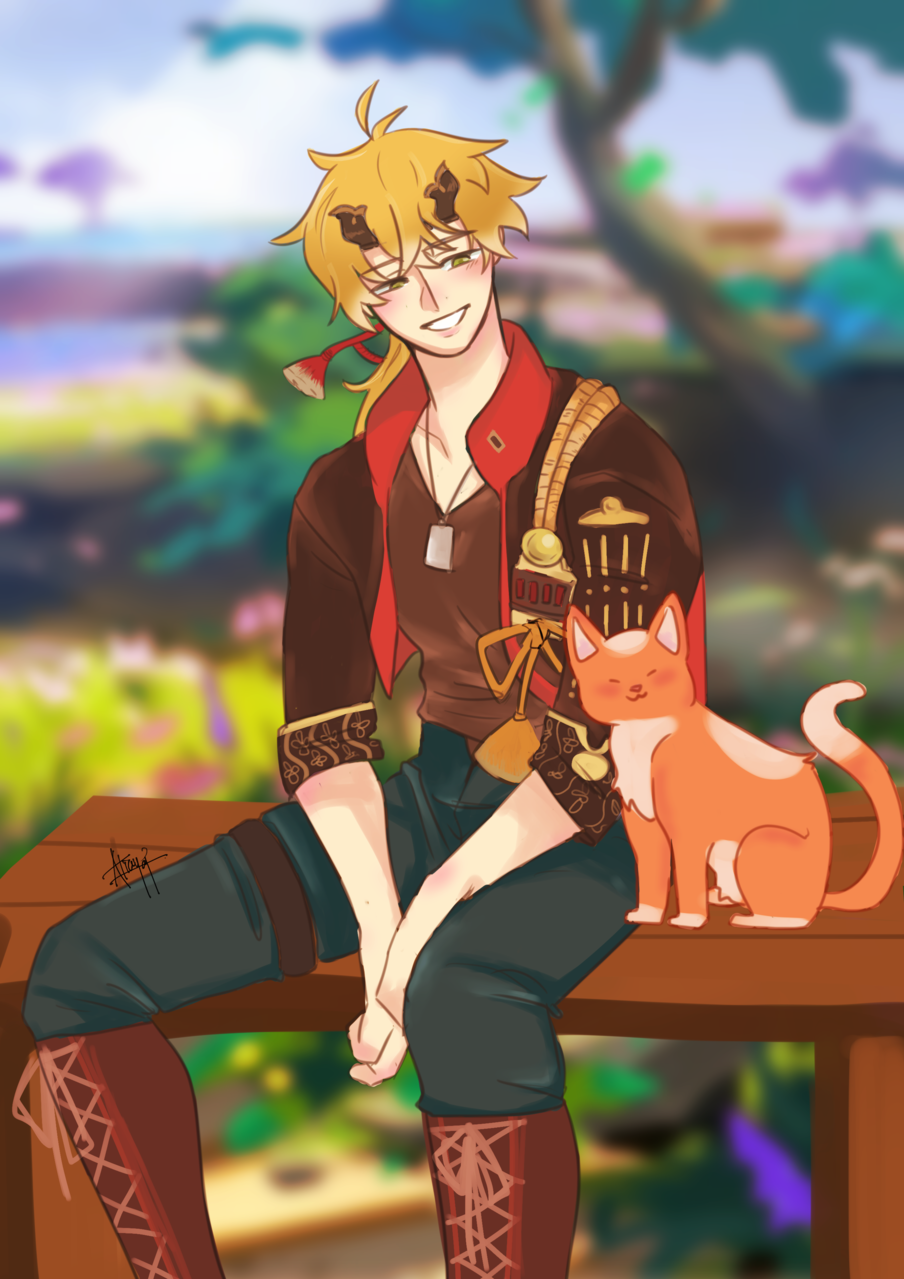 Thoma with a cat :D niffys - Illustrations ART street