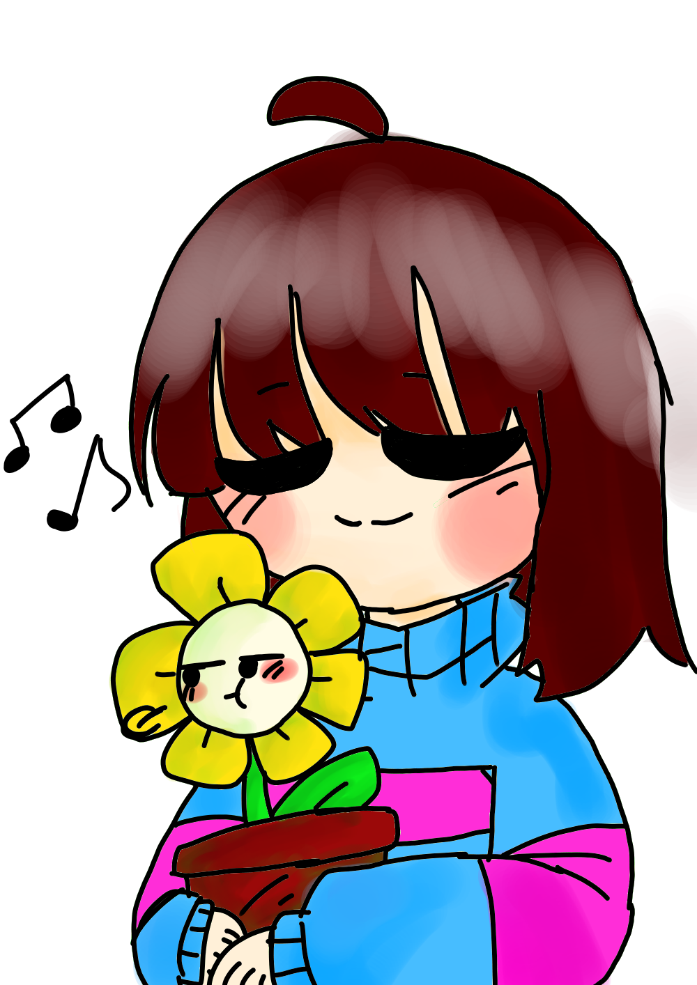 Frisk and flowey←맞나? 긂쟁이캔디씌 - Illustrations ART street
