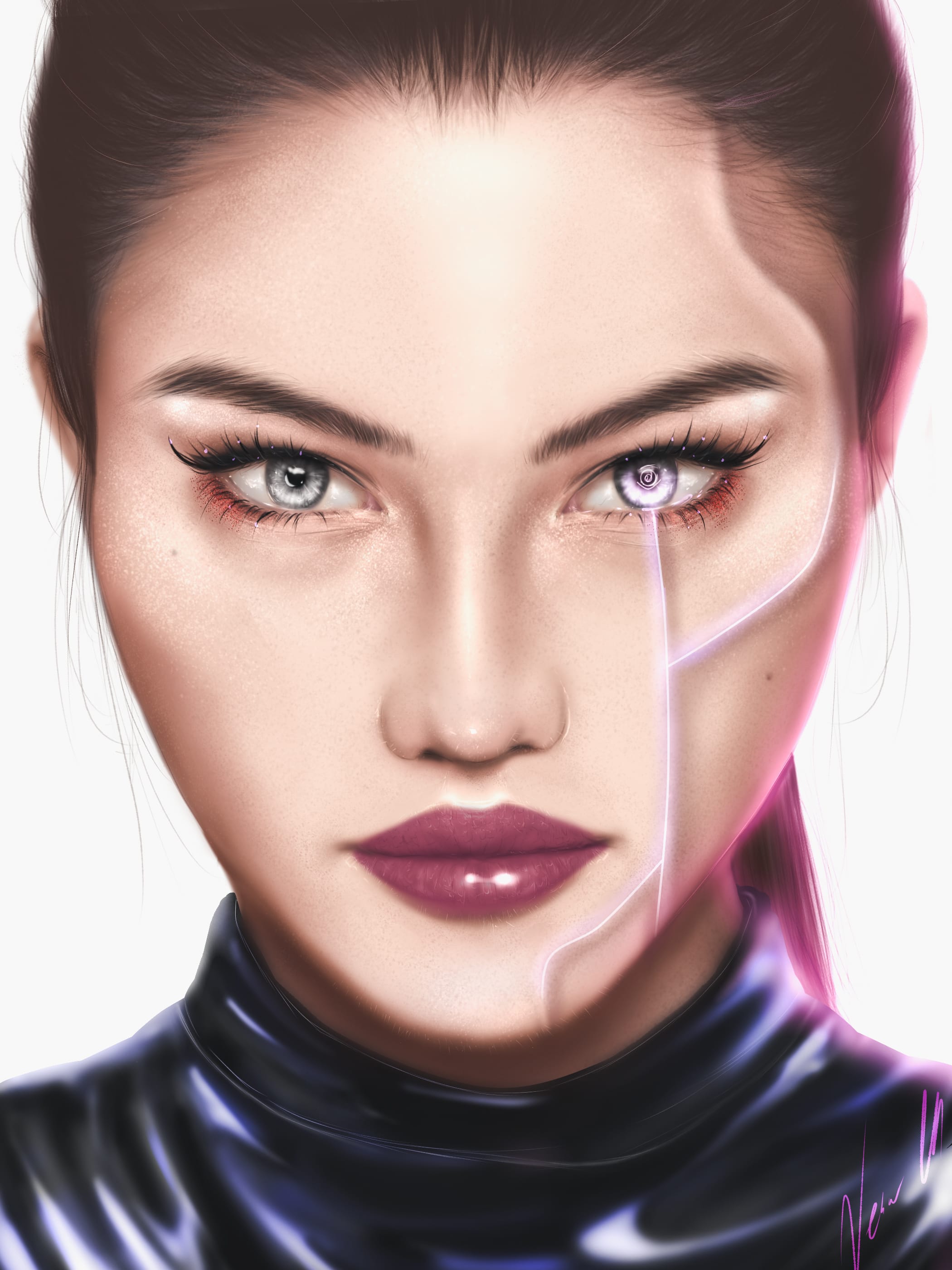 Realistic Cyberpunk Veronica.m.2b - Illustrations ART street