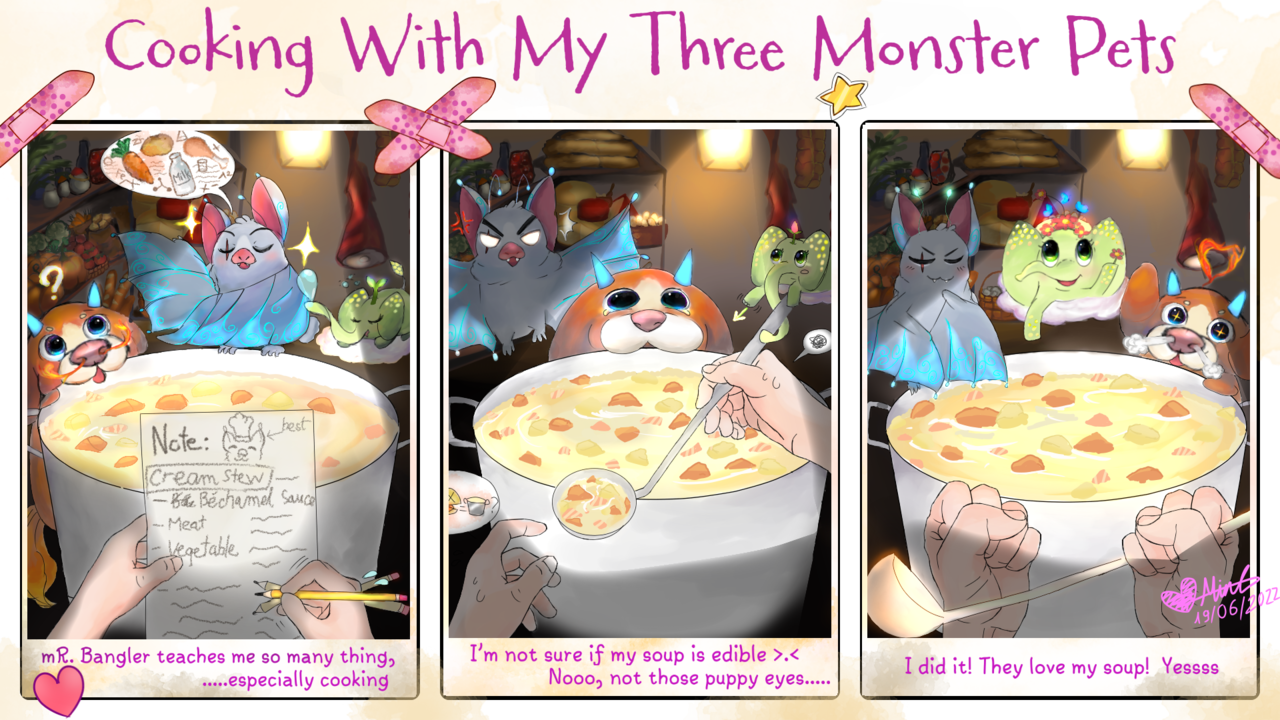 Cooking with my three monster pets BrightMoonus - 插图 ART street