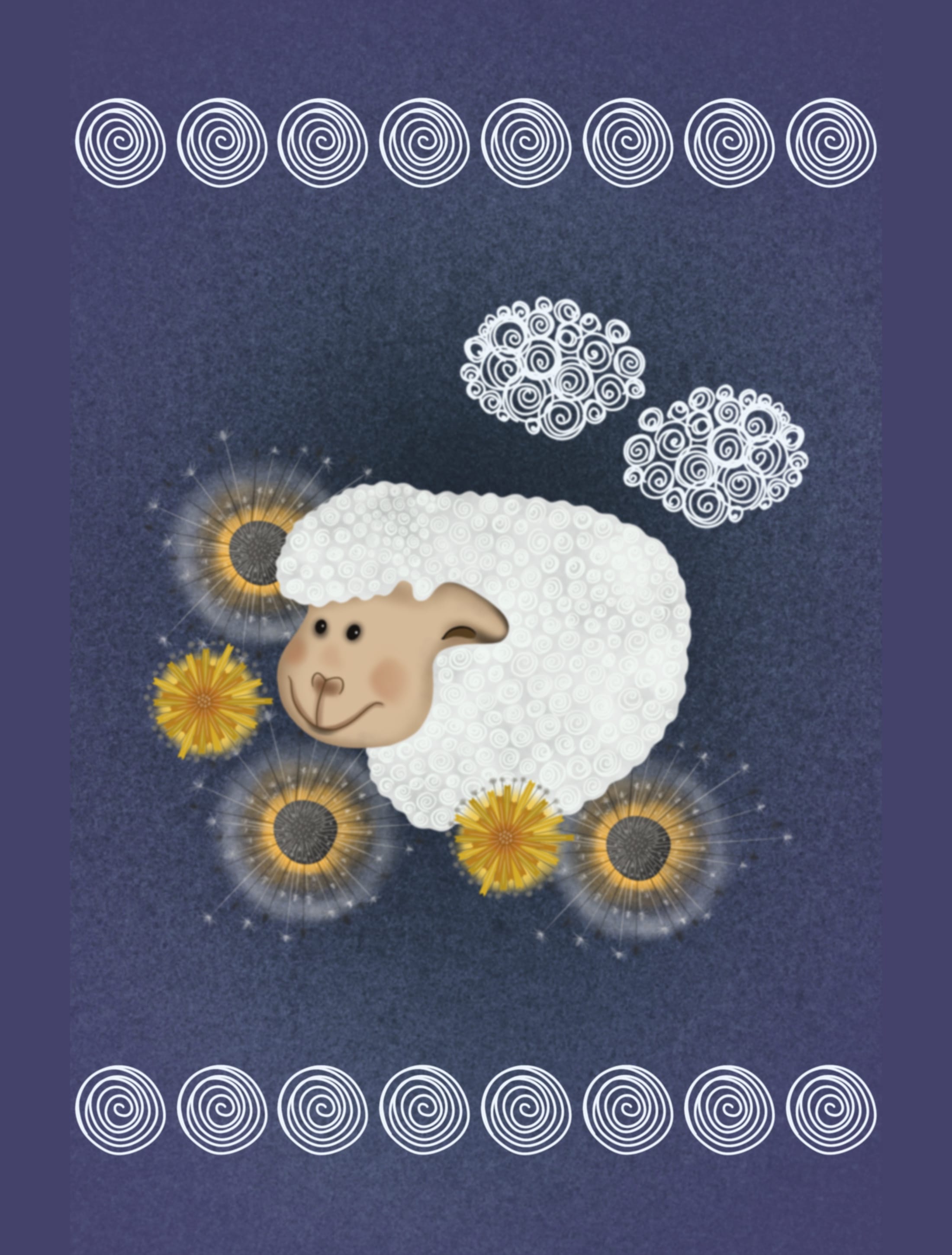 Sheep and dandelions Emilina98 - Illustrations ART street