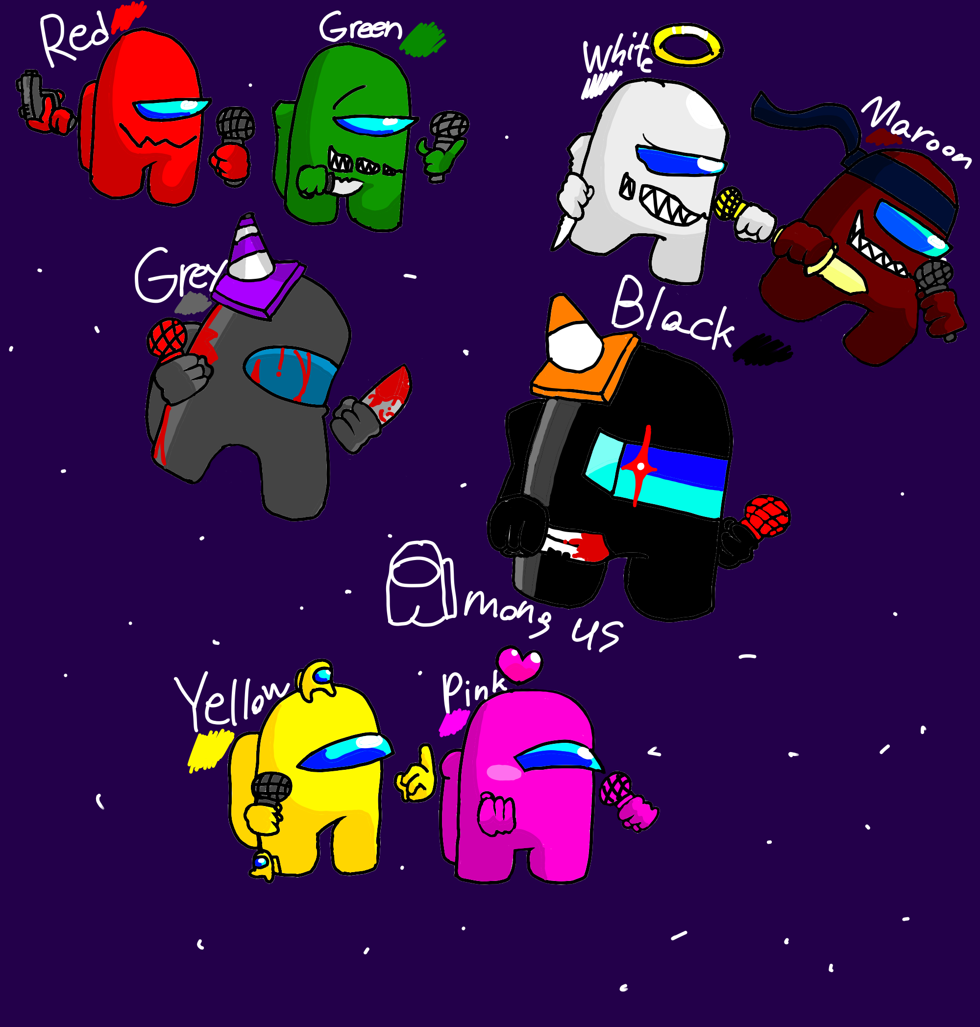 Fnf Among us Qkrdbstj - Illustrations ART street