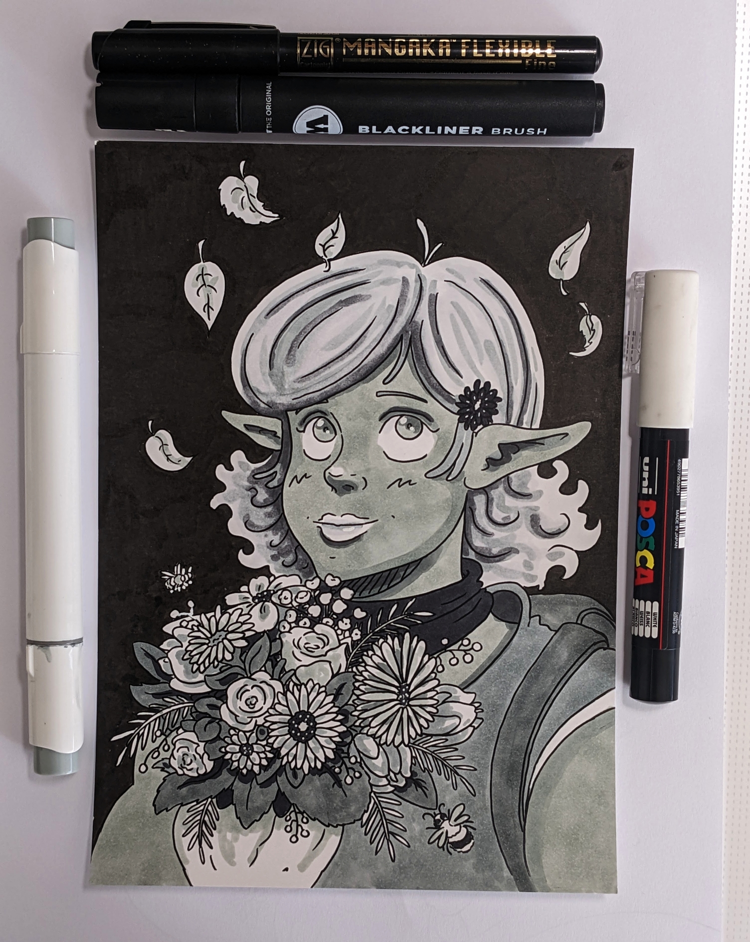 Inktober 2022 6.Bouquet Zettel - Illustrations ART street