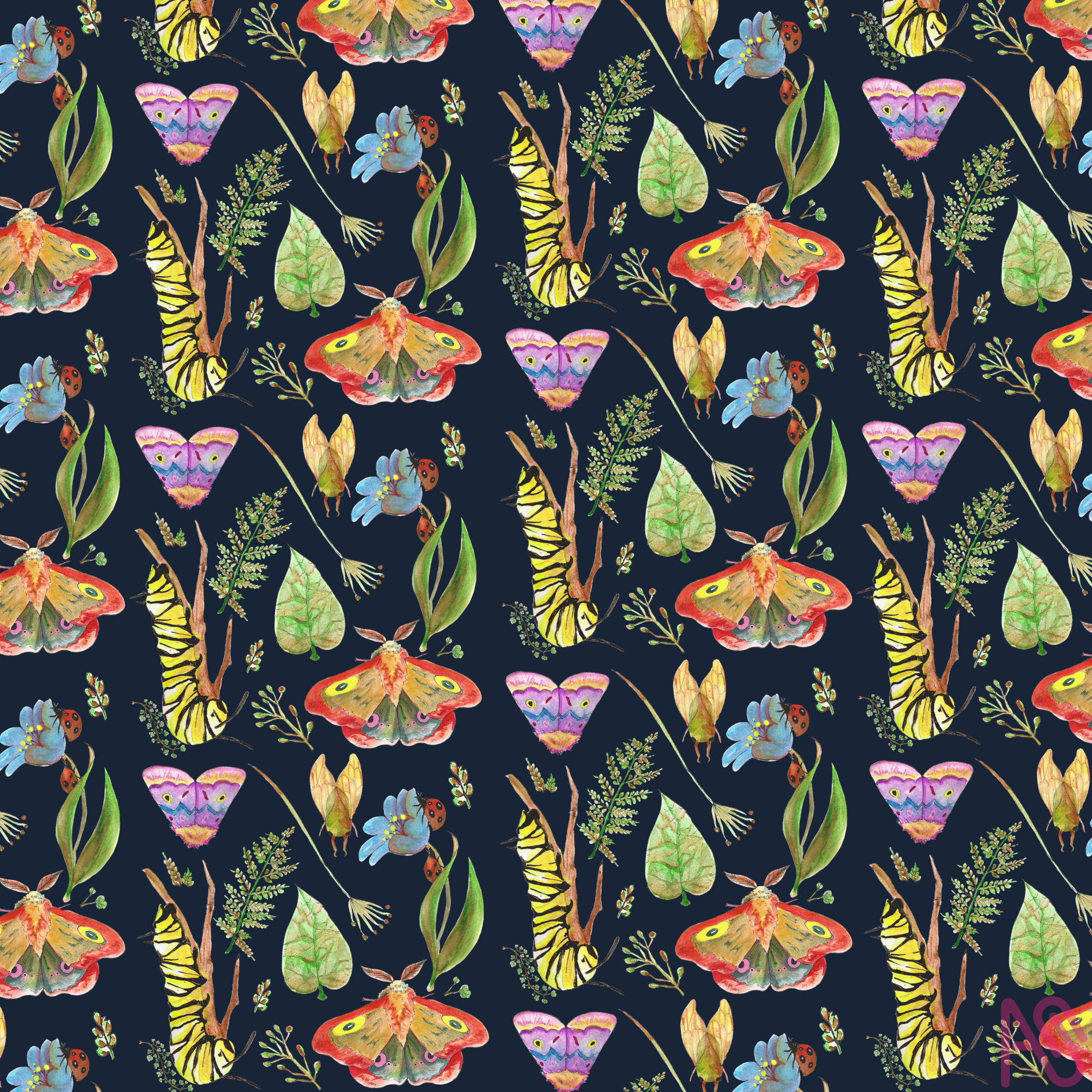 Bugs pattern design oceanbooks - Illustrations ART street