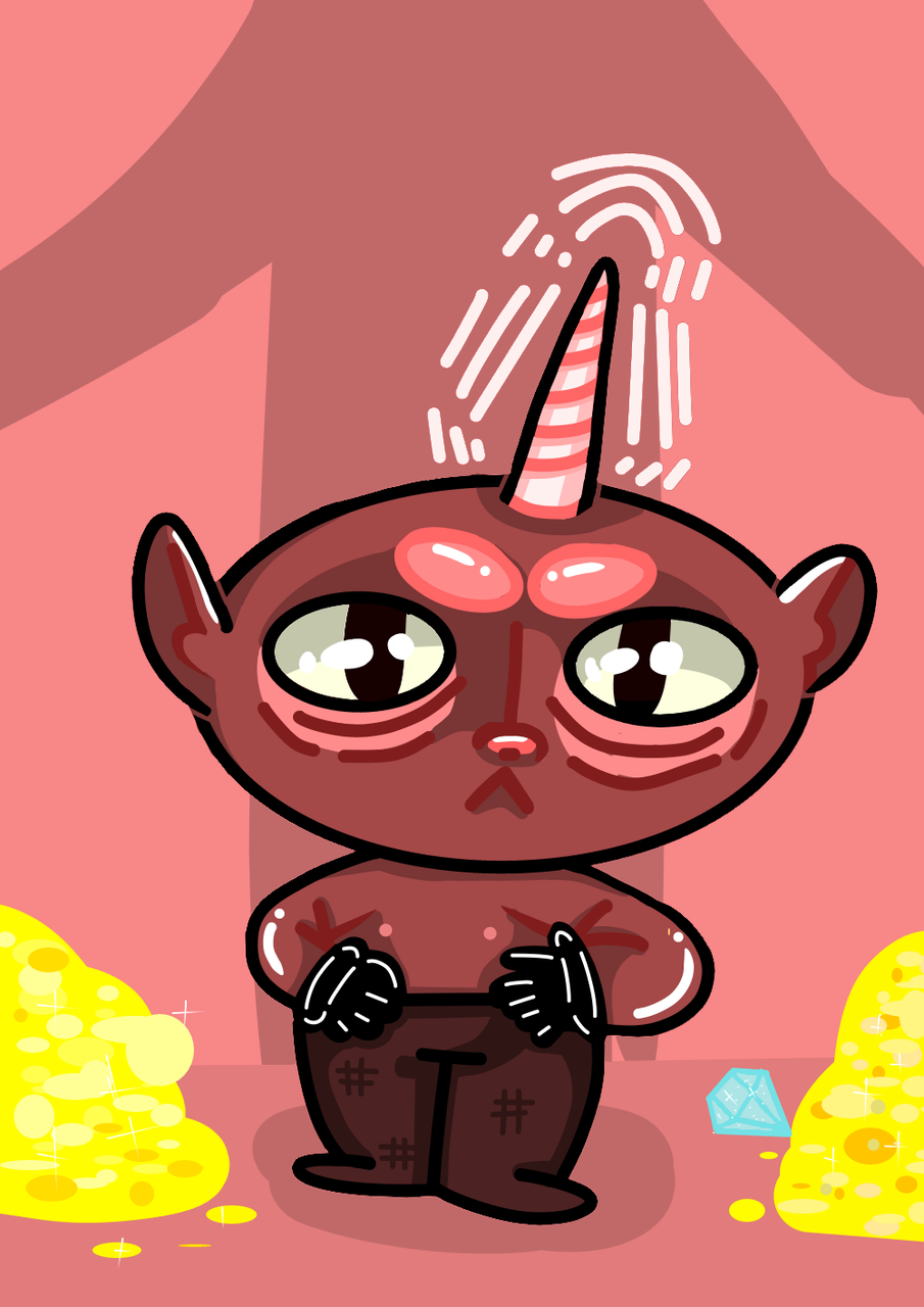 Tiny Golden Demon Alex - Illustrations ART street