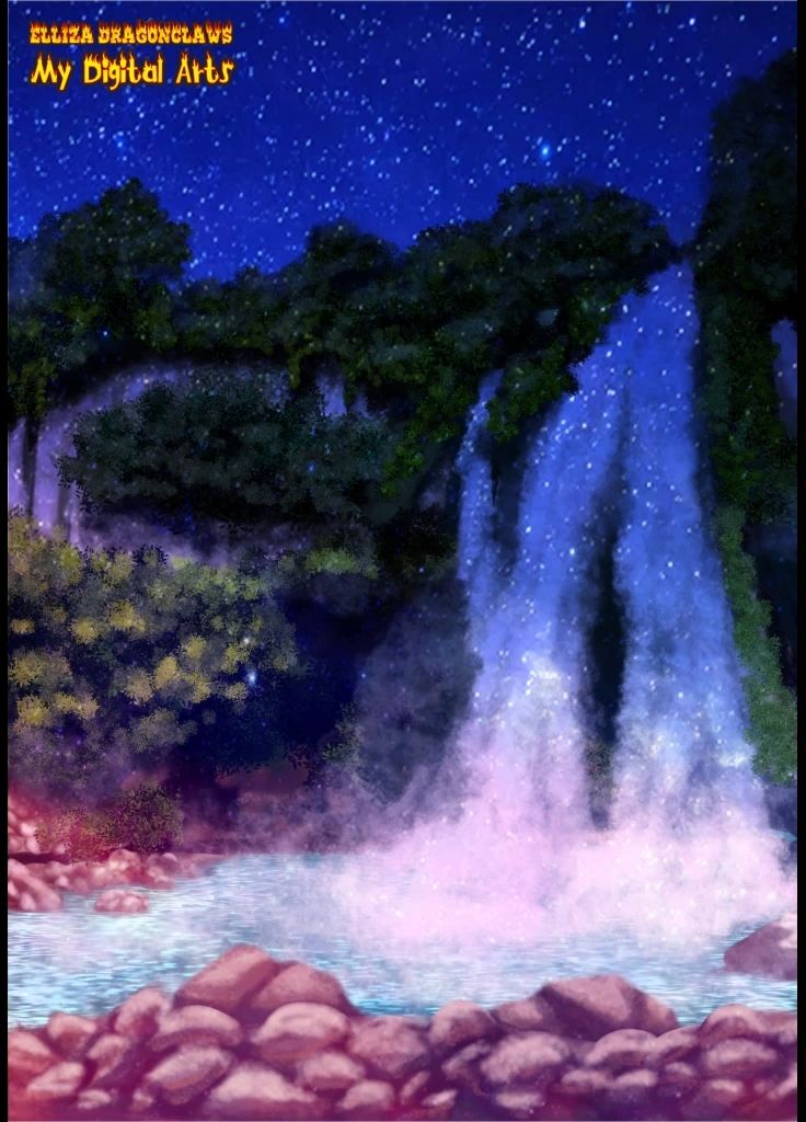 Midnight Waterfall Elliza Dragonclaws - Illustrations ART street