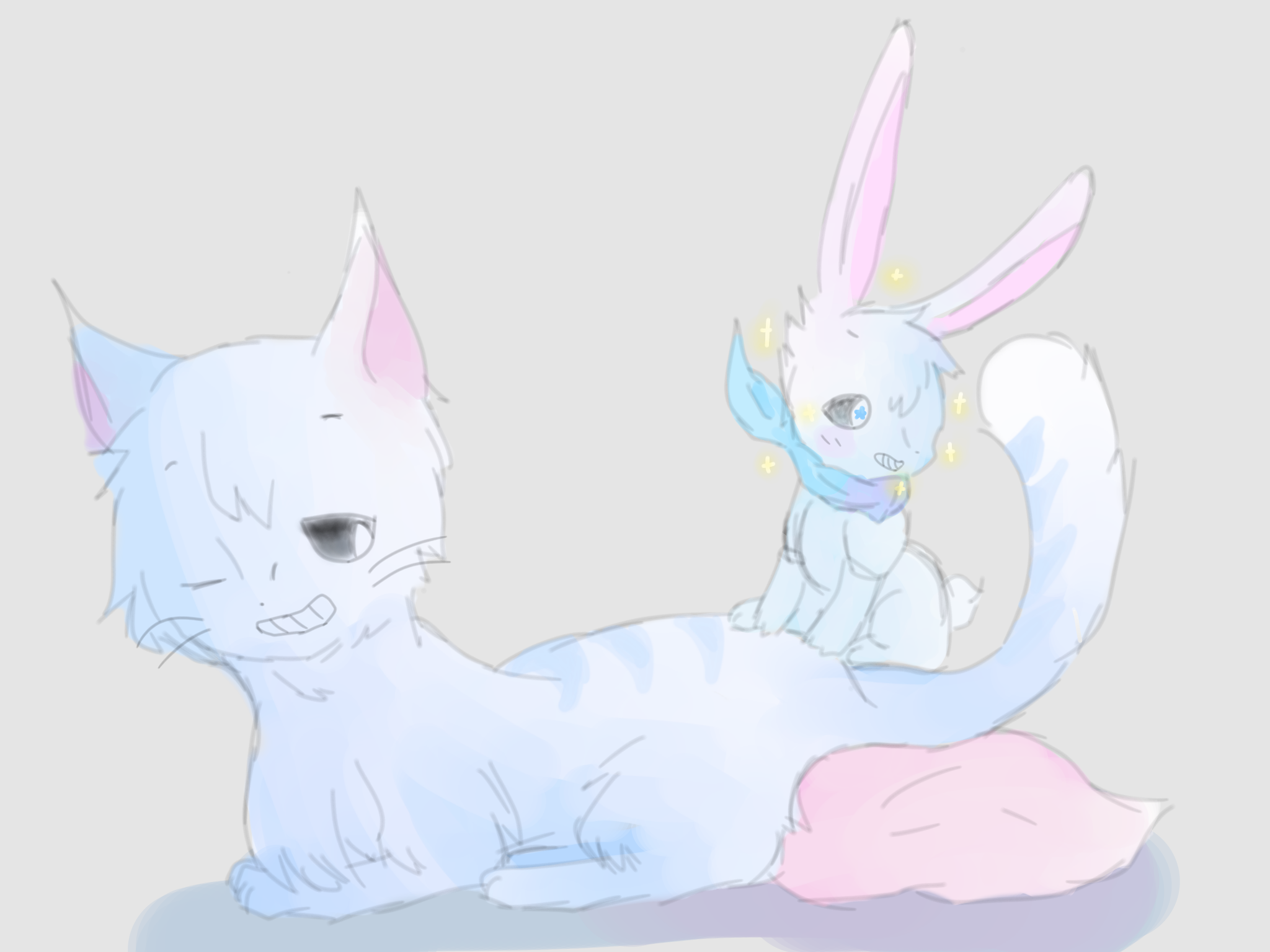 cat UT sans and rabbit US sans >w