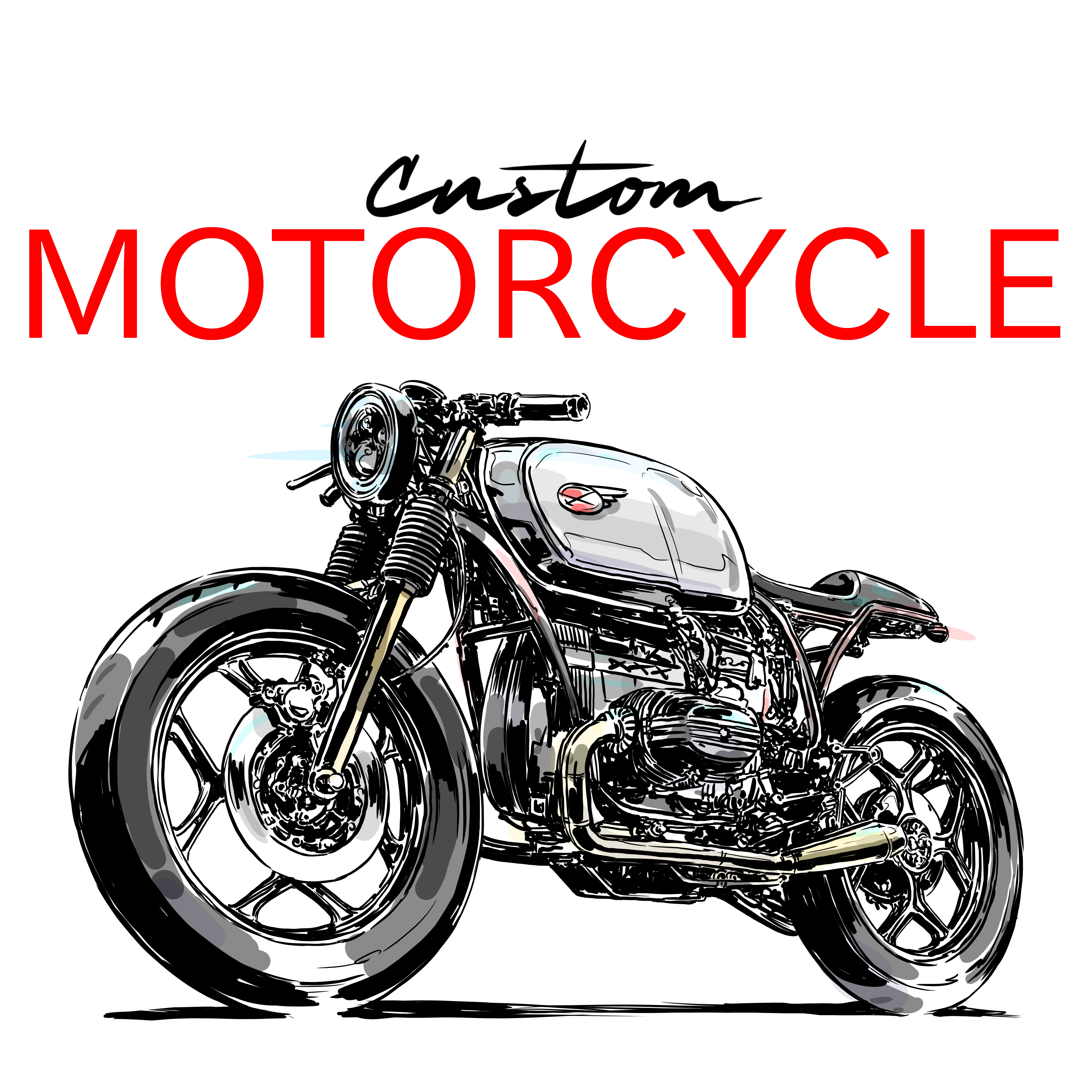 custom motorcycle smallumbrella - Illustrations ART street