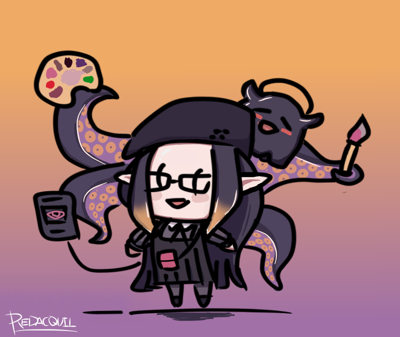 Ninomae Ina'nis Chibi Redacquil - Illustrations ART street