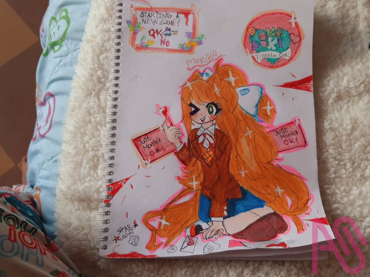 Drawing in paper monika doki doki literatureclub ☆~💥happy starlight💫 ...