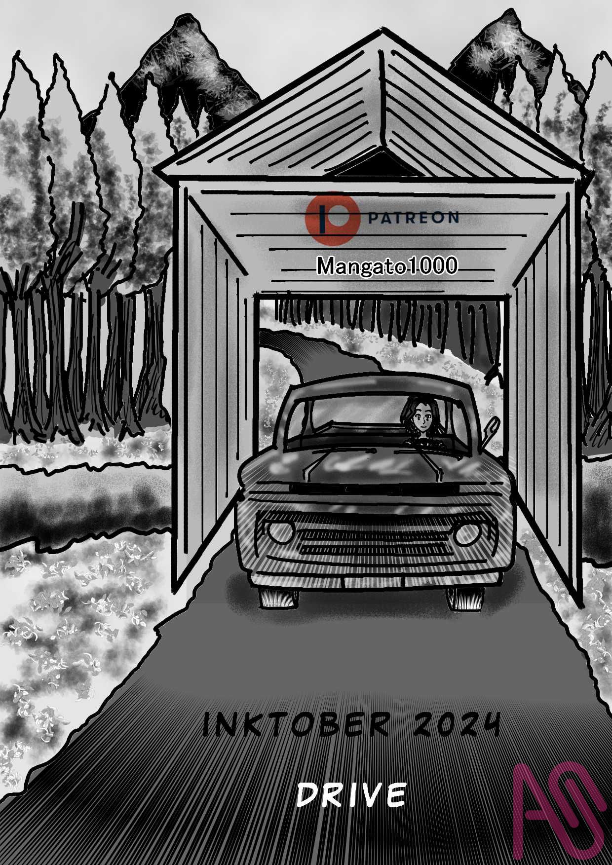 INKTOBER 2024 DAY 18 DRIVE mangato1000 - Illustrations ART street