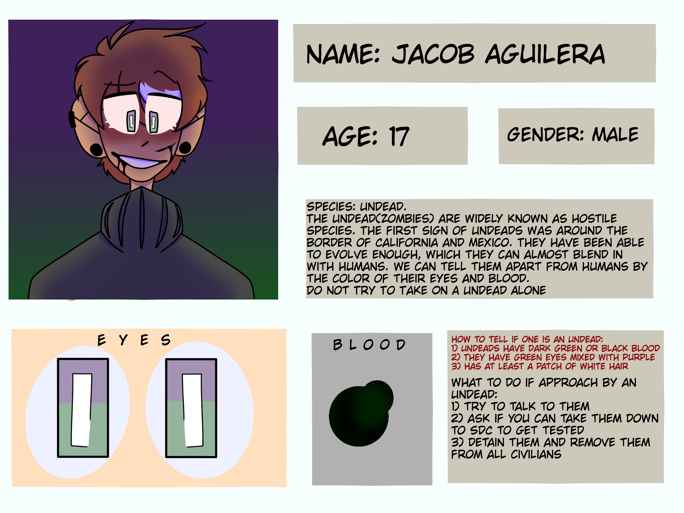Character Sheet for my OC, Jacob :D Ikomii - 插图 ART street