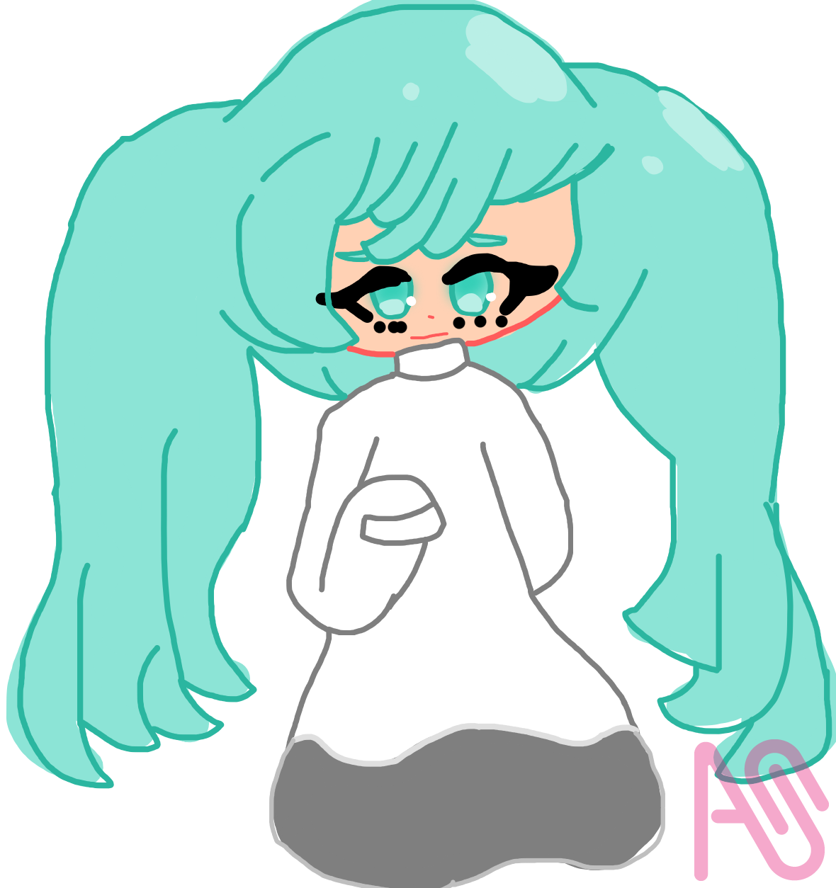 Miku hatsune as a ghost Yoggii-Artz - 插图 ART street