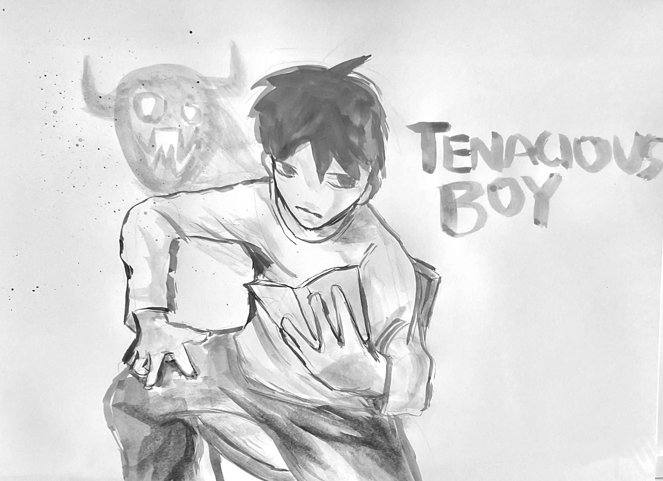 Tenacious boy watercolour psoasim - Illustrations ART street