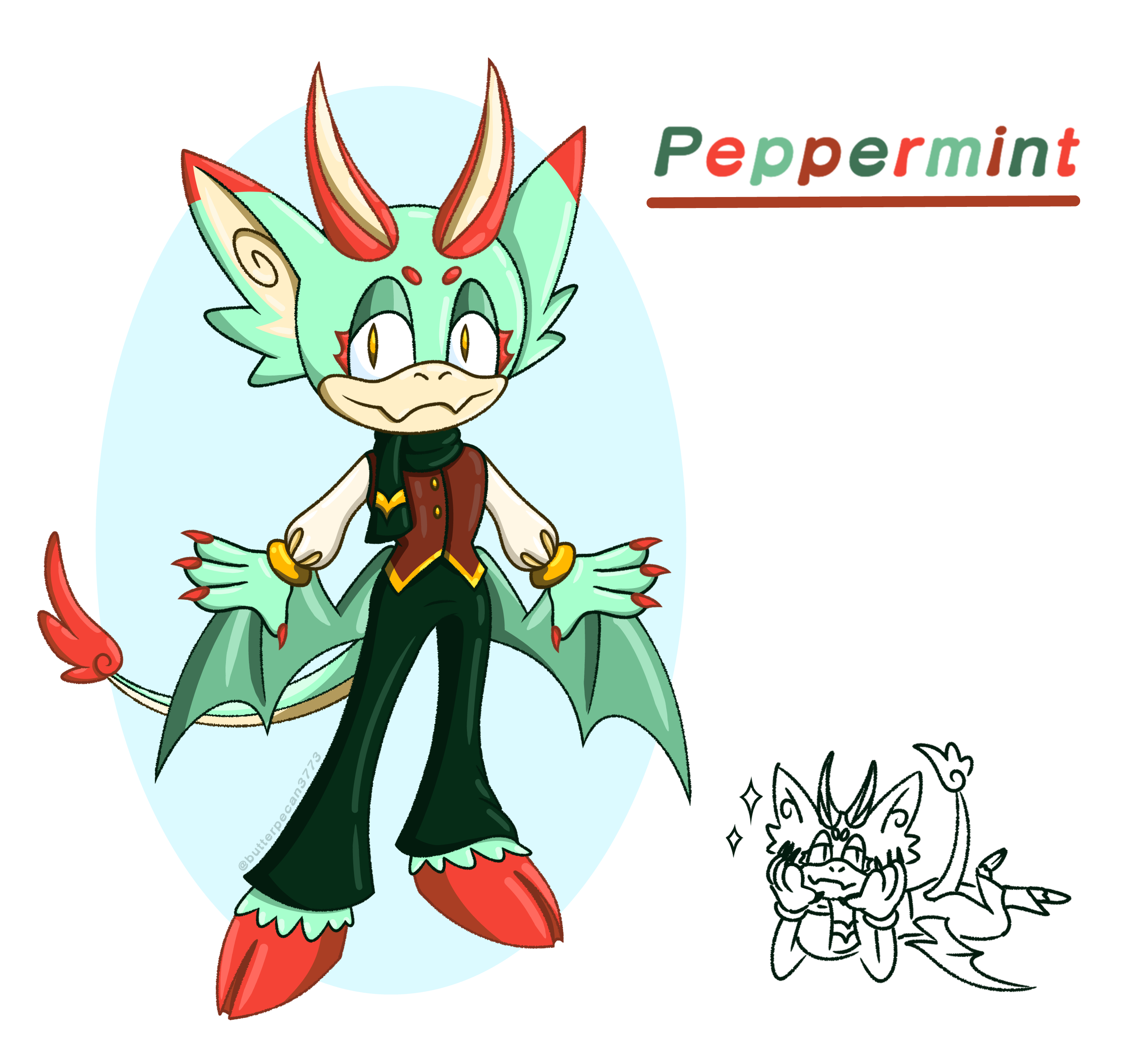 Peppermint the Dragon ButterPecan - Illustrations ART street