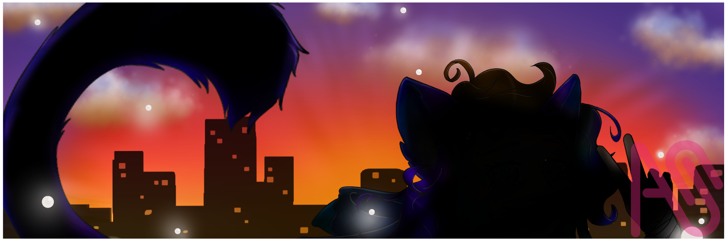 A simple Sunset and silhouette banner Lunarist Hyena - Illustrations ...