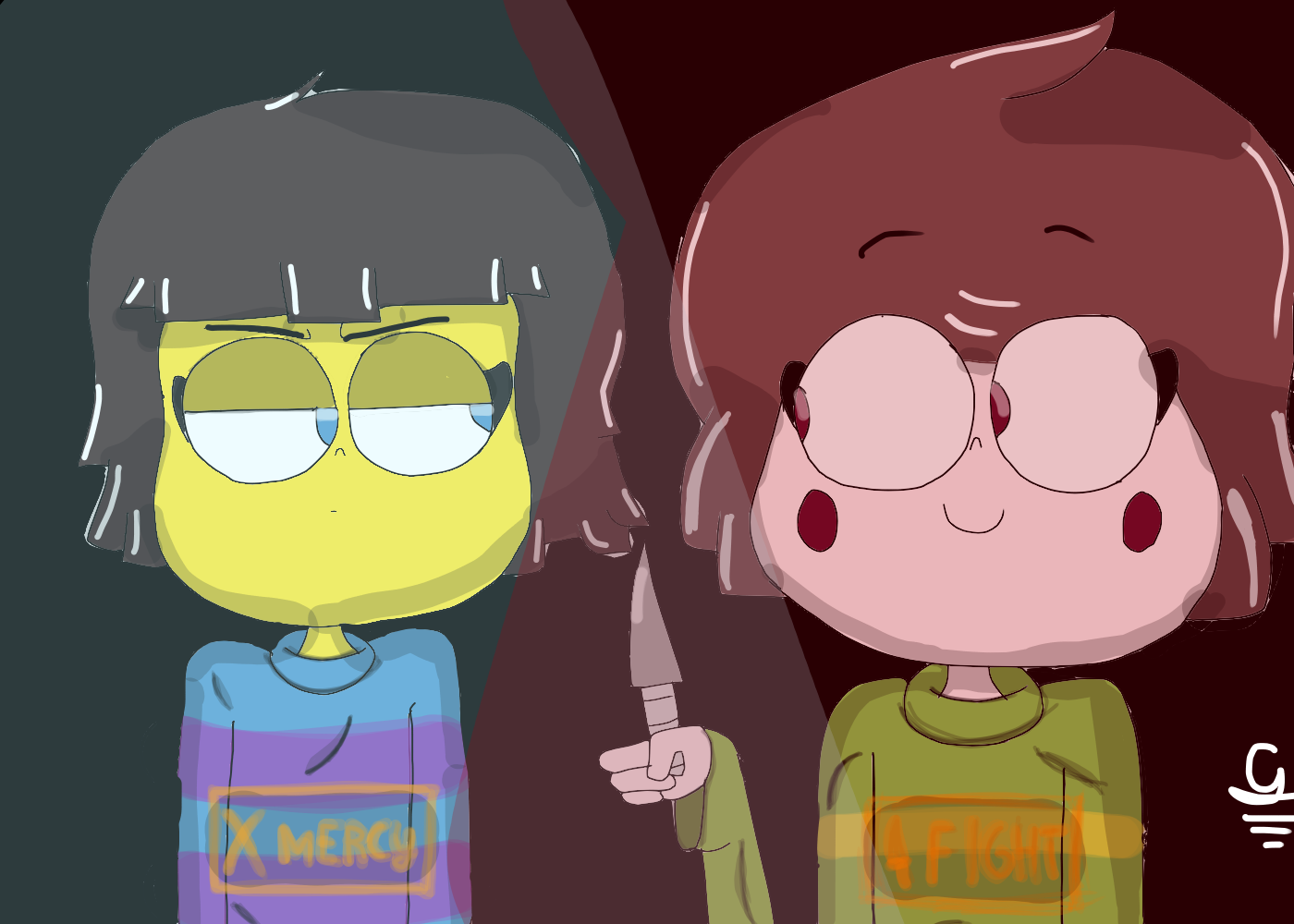 CHARA Y FRISK CROSS27 - Illustrations ART street