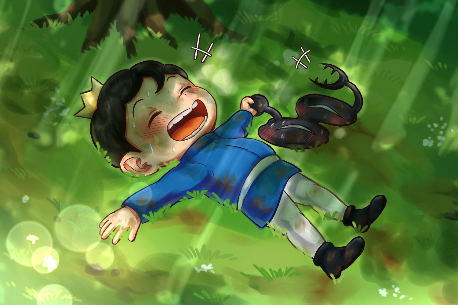 Bojji & Kage out of breath after running Axter - Illustrations ART street