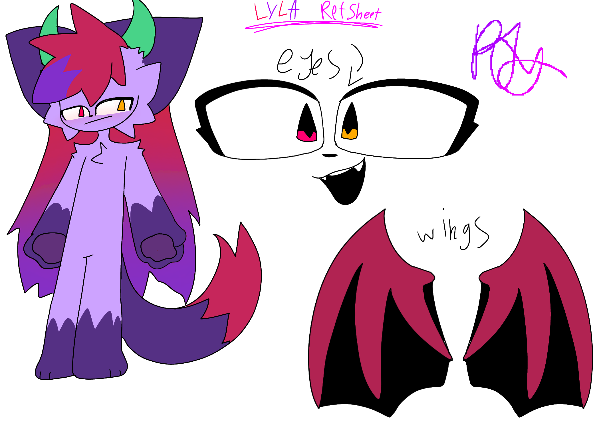 Lyla ref sheet LAZYYYYY pinktailArtz - Illustrations ART street