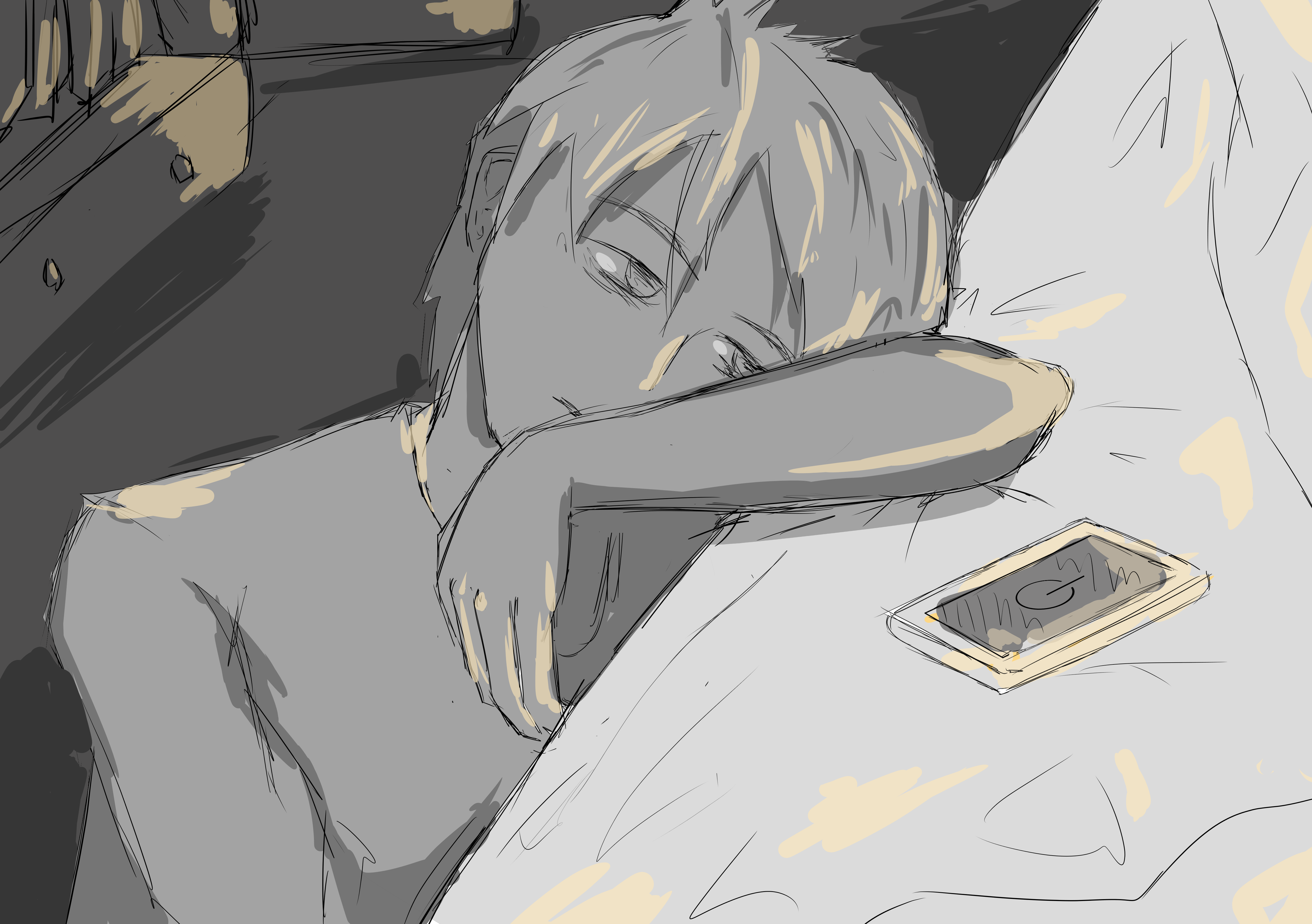 He can't sleep jus-draws - 插图 ART street