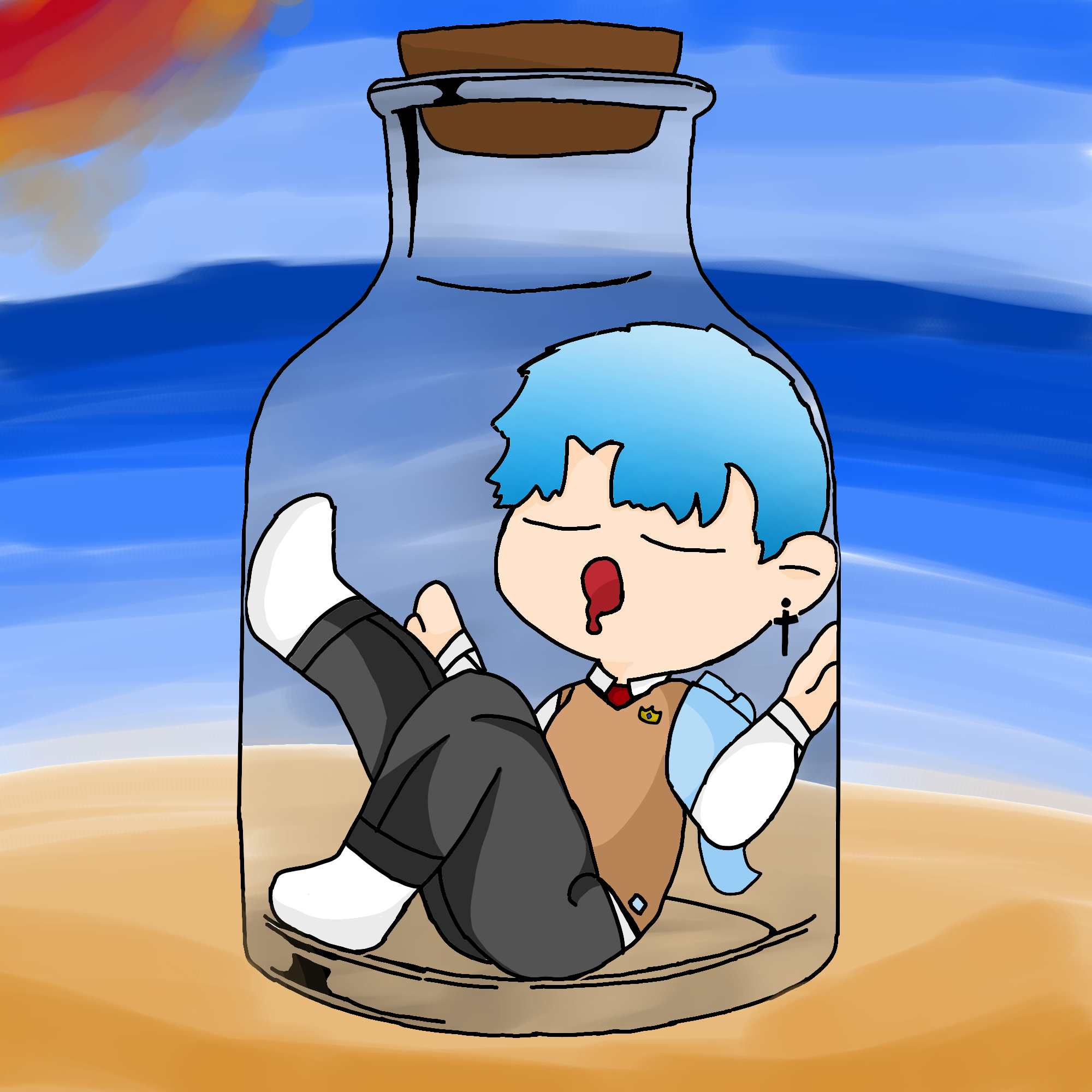 바다에 떠 미려온 우포이! 우포이 - Illustrations ART street